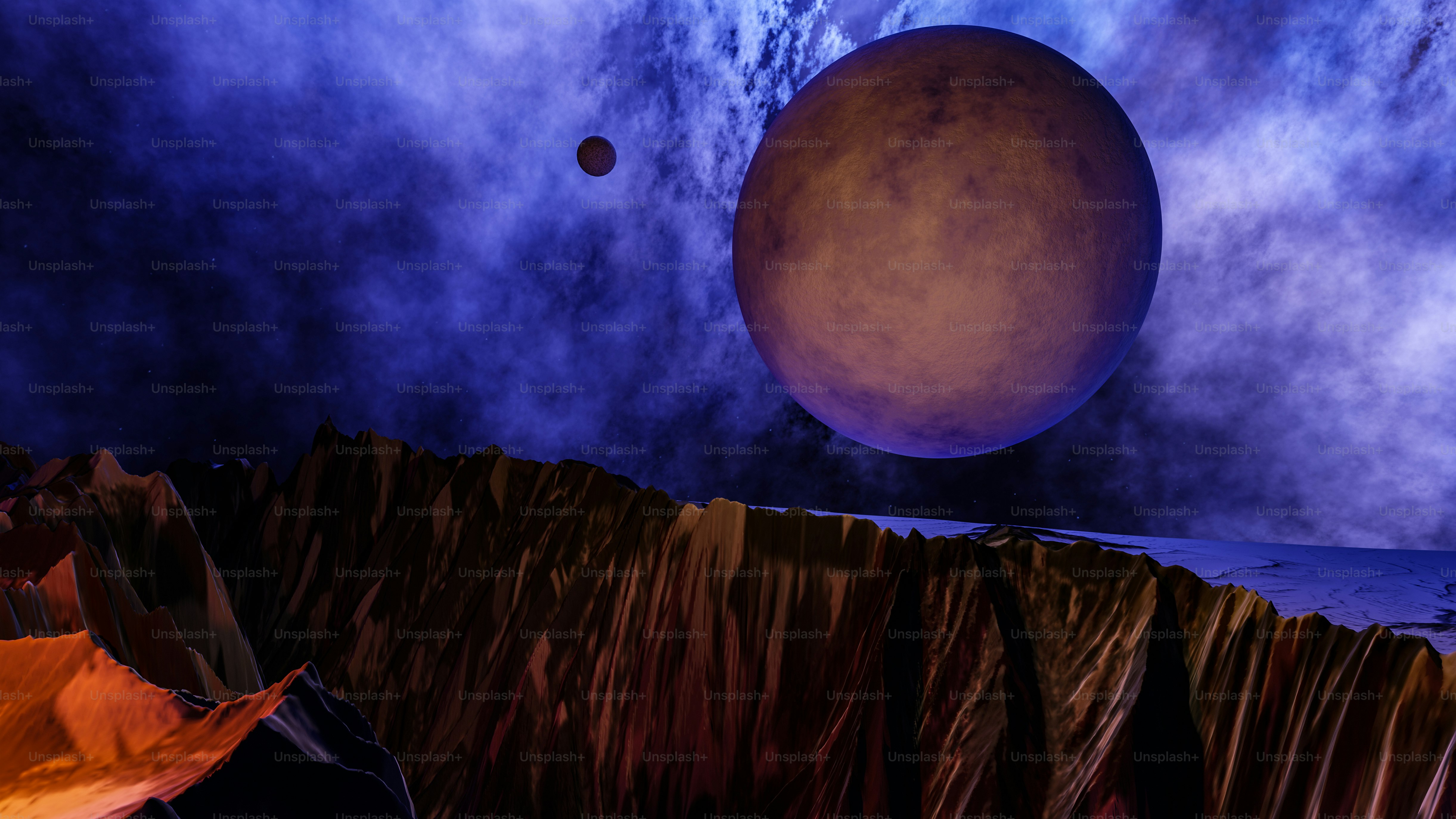 An artist's rendering of a planet in the sky photo – 4k wallpaper Image ...