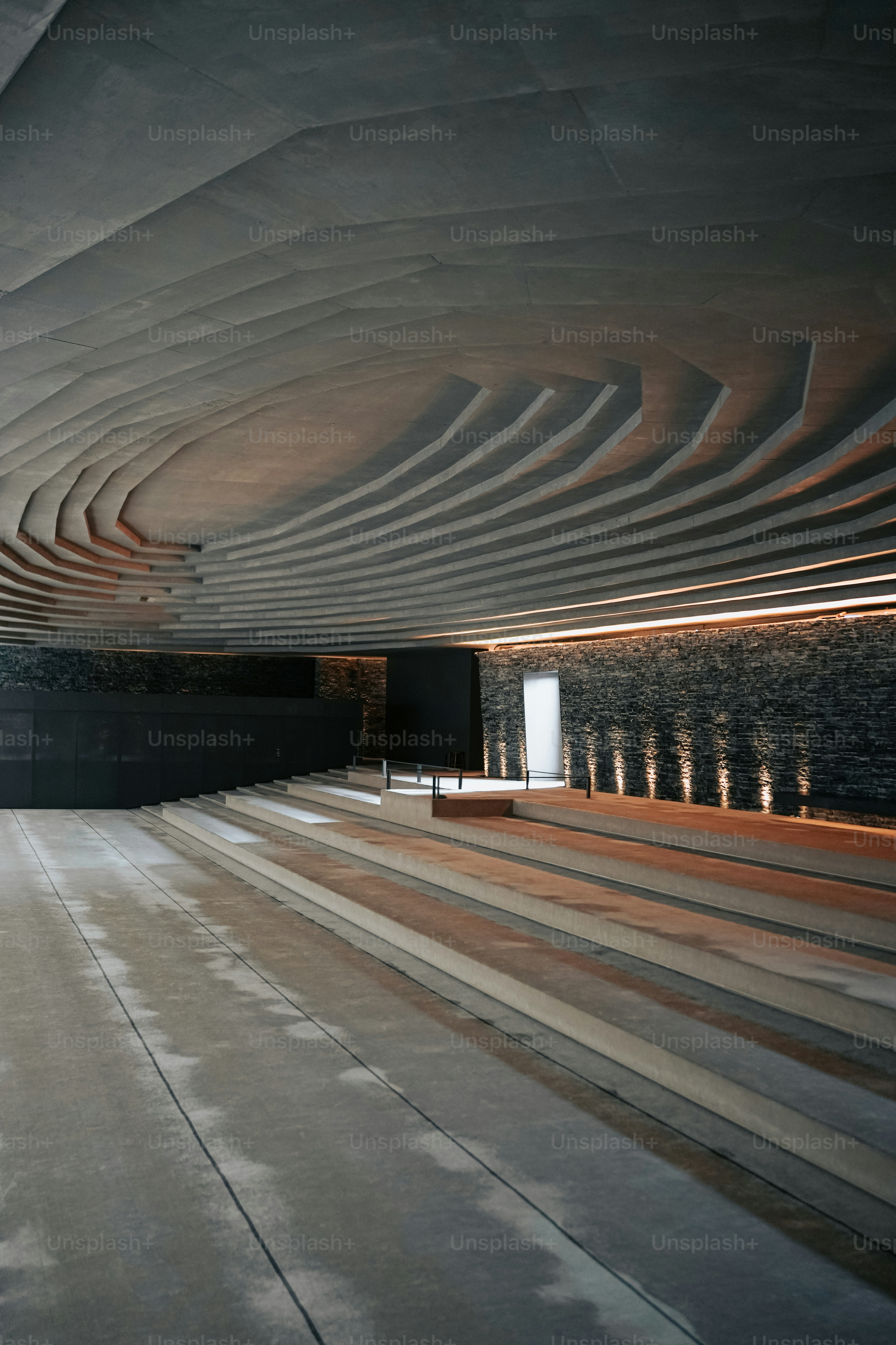 A large room with a very long ceiling photo – Architectural design ...