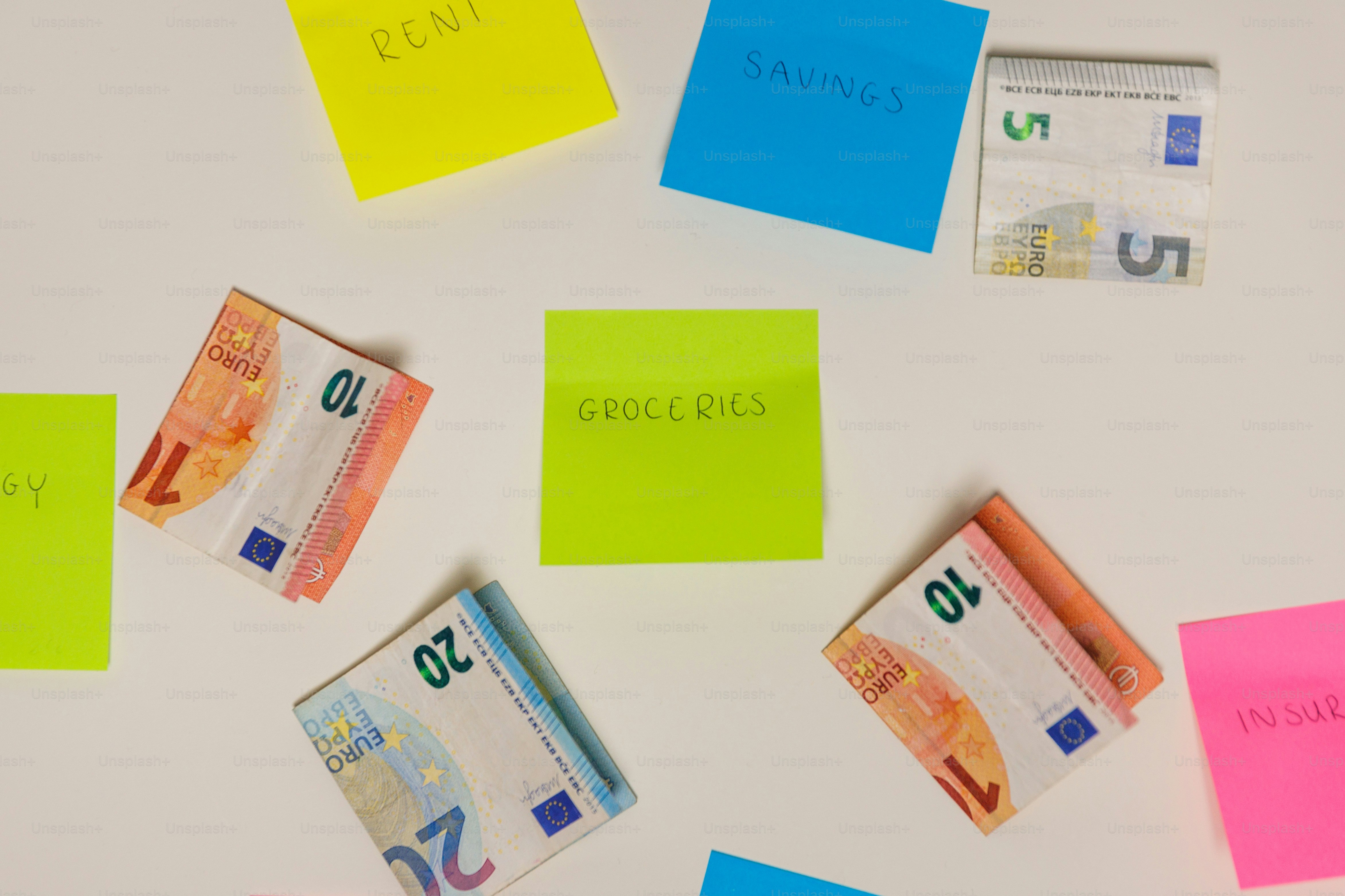 A bunch of notes that are on top of a table photo – Saving Image on ...