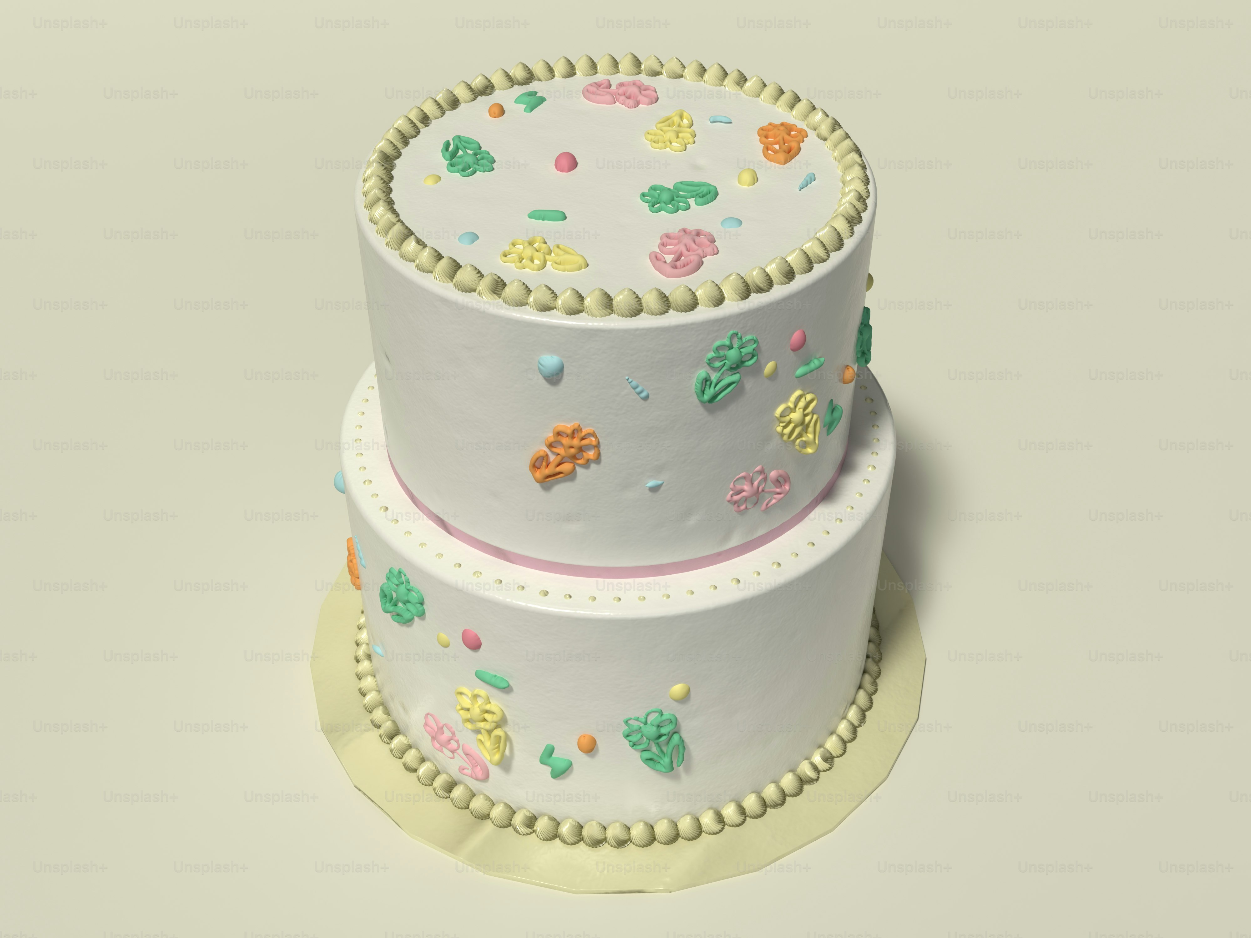 A three tiered cake decorated with candies and candies photo – Cake ...