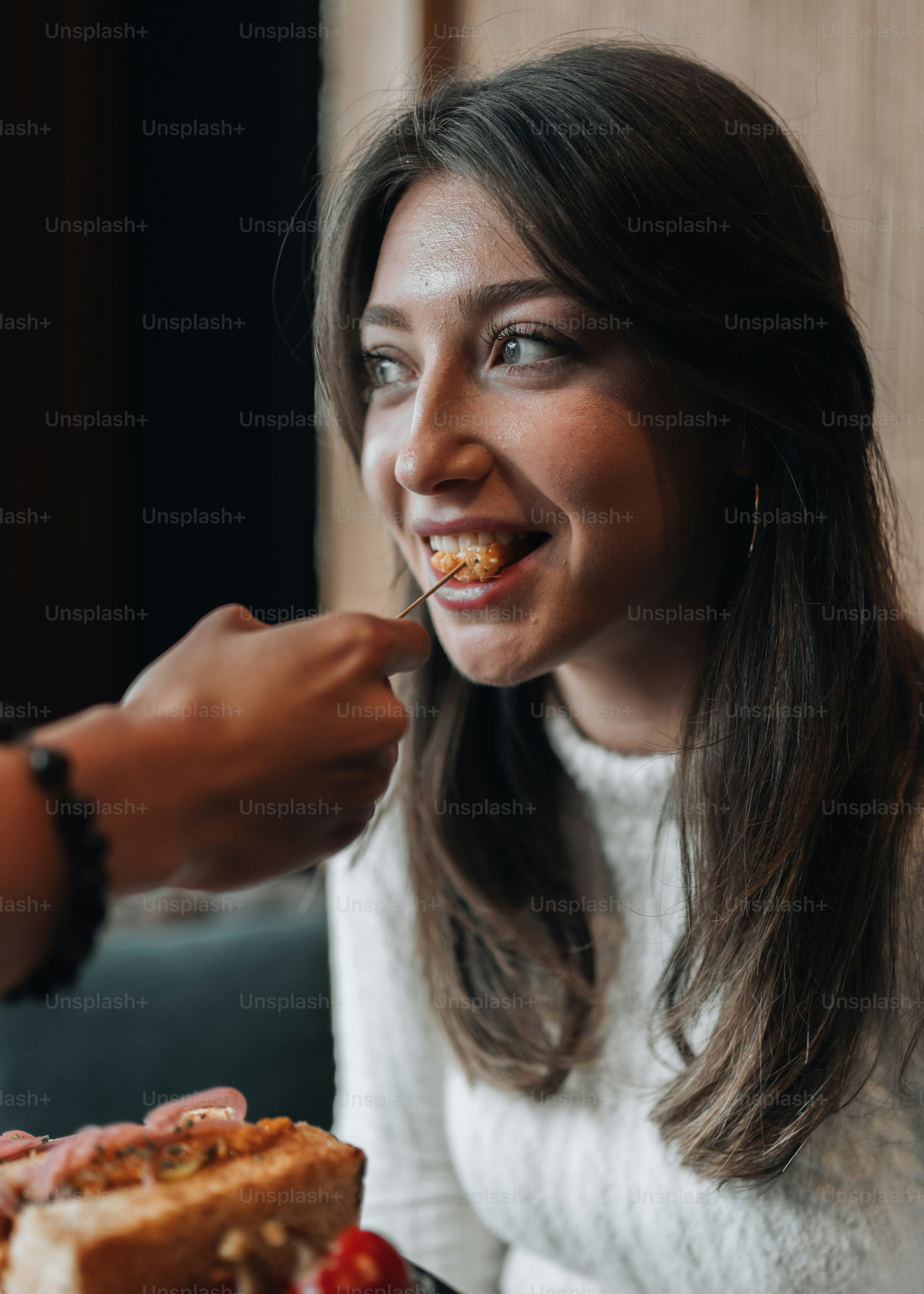 Woman Eating Chocolate Cake