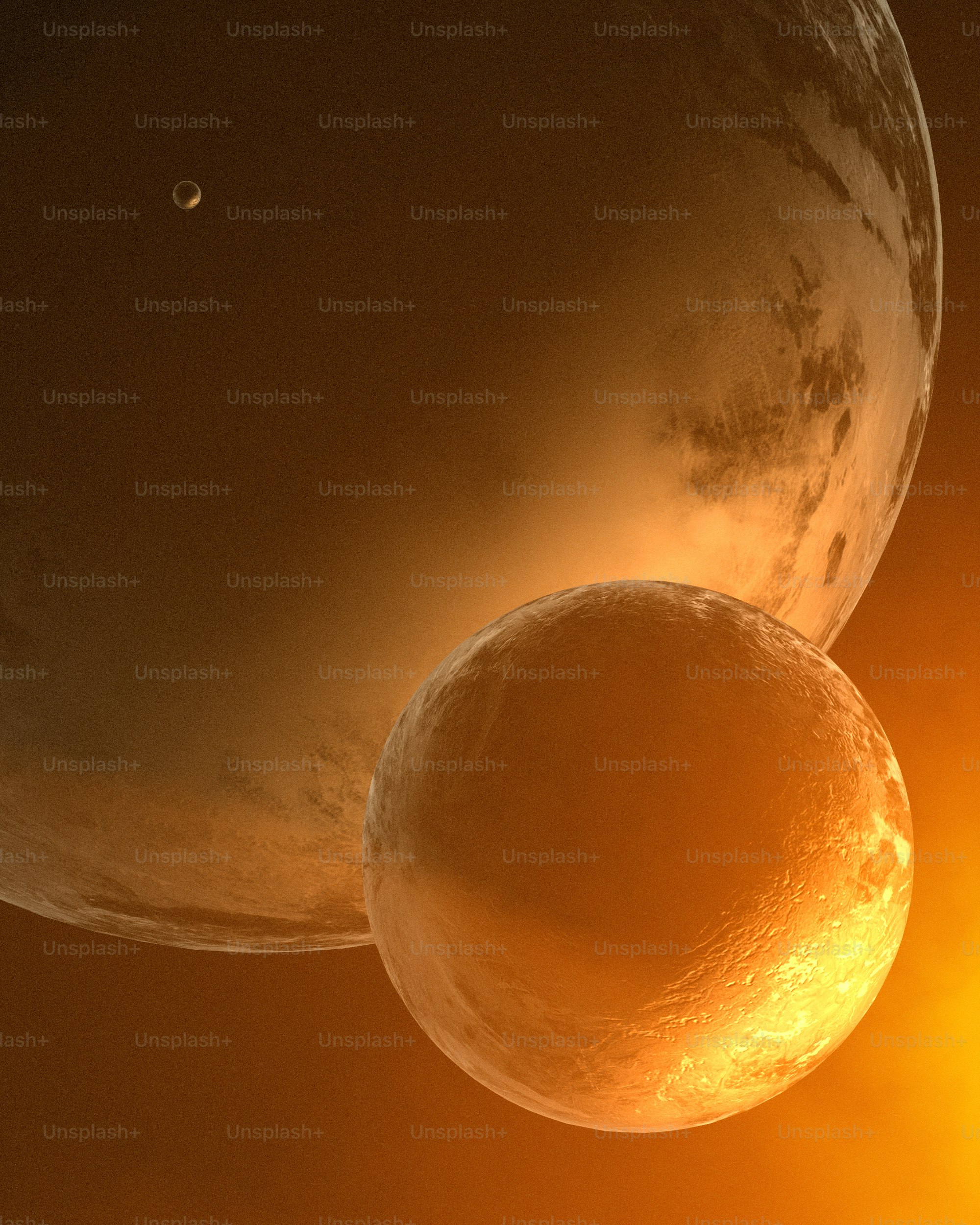 A close up of two planets near each other photo – Background Image on ...