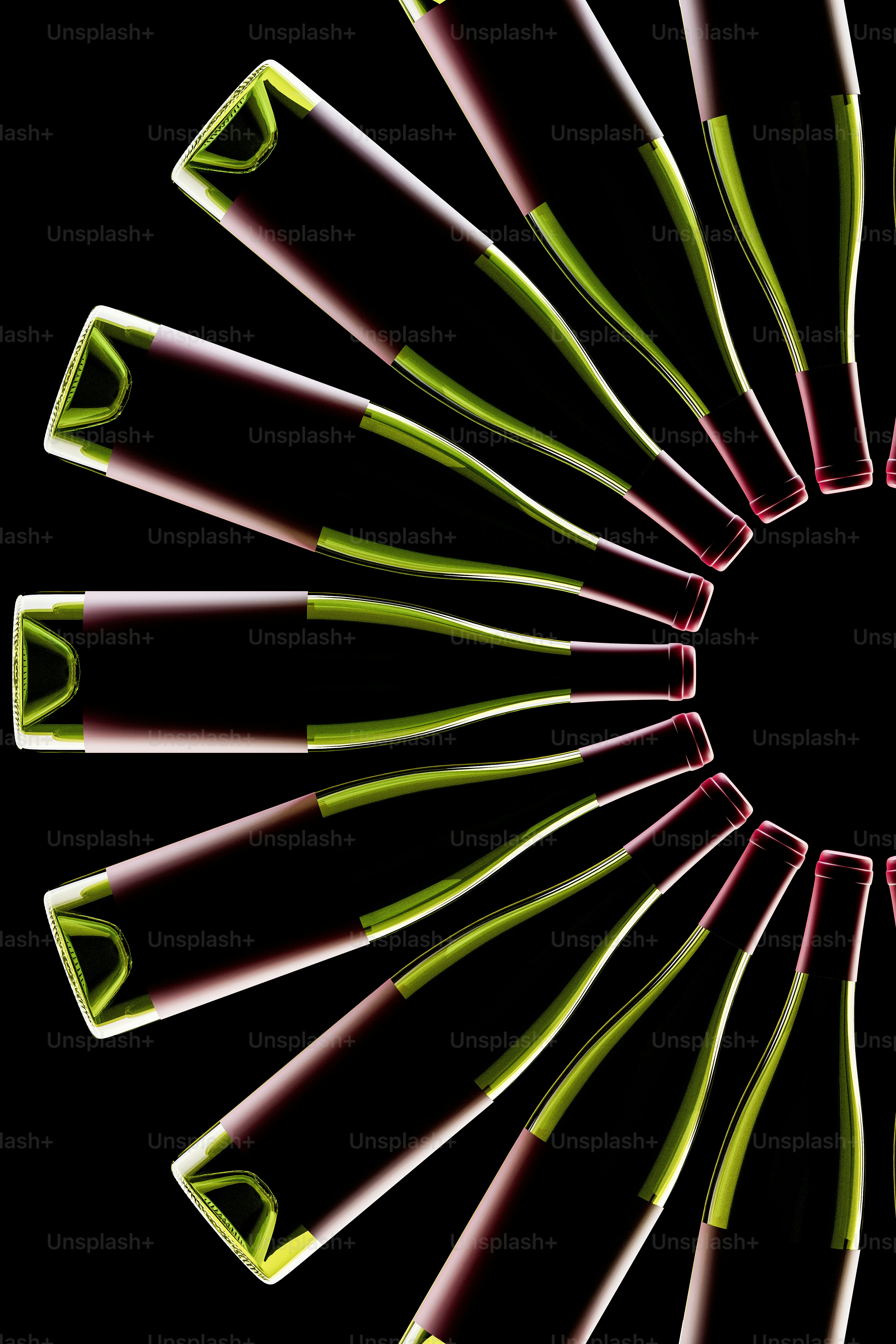 A circular arrangement of green and pink toothbrushes photo – Abstract ...