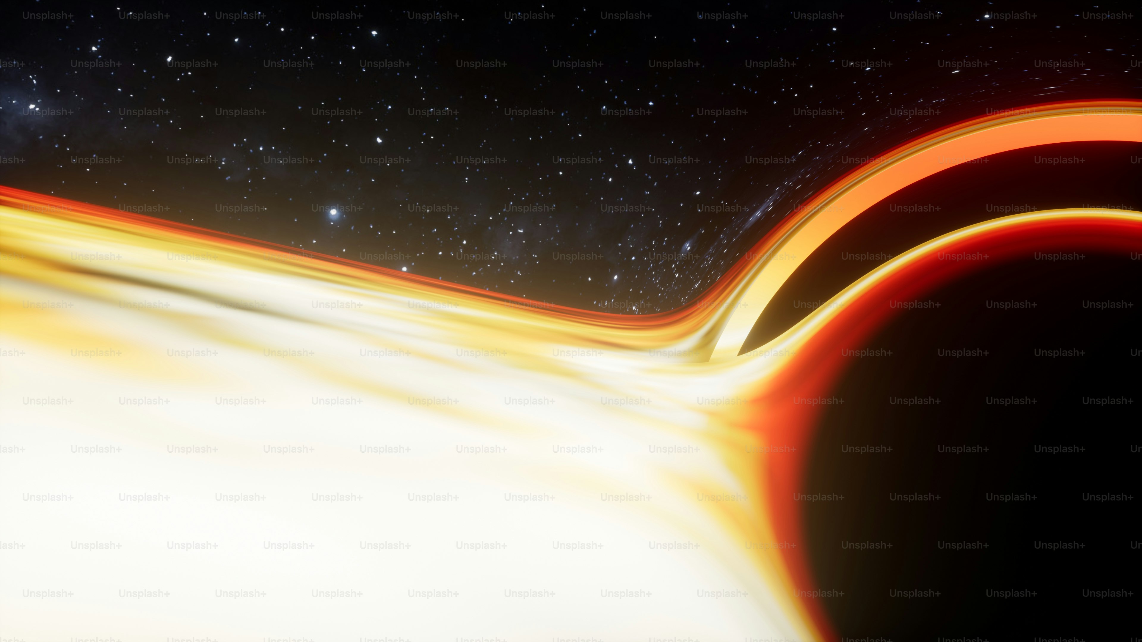 An abstract image of a black hole in the sky photo – 3d render Image on ...