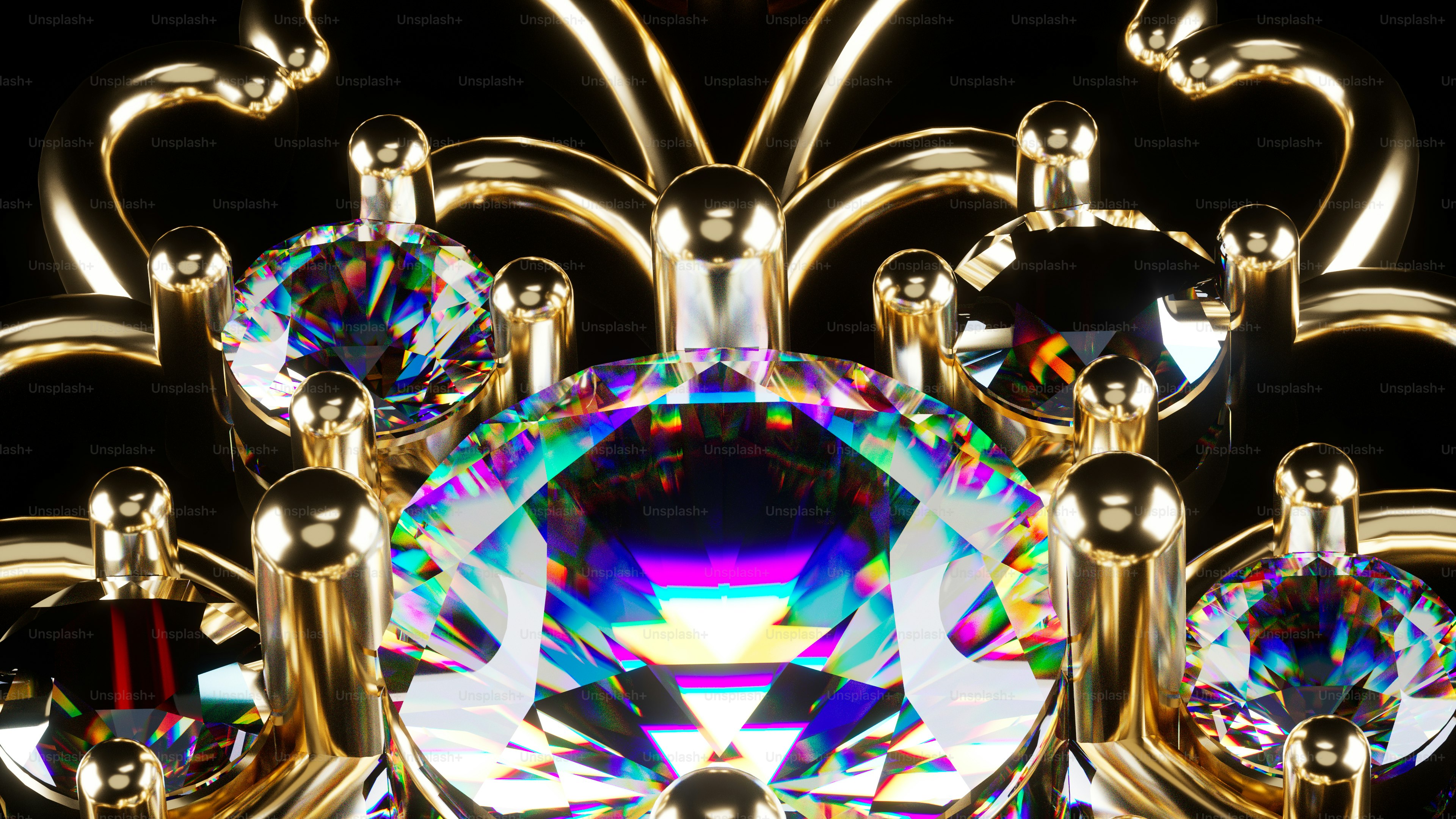 A close up of a diamond surrounded by other jewels photo – Diamond ...