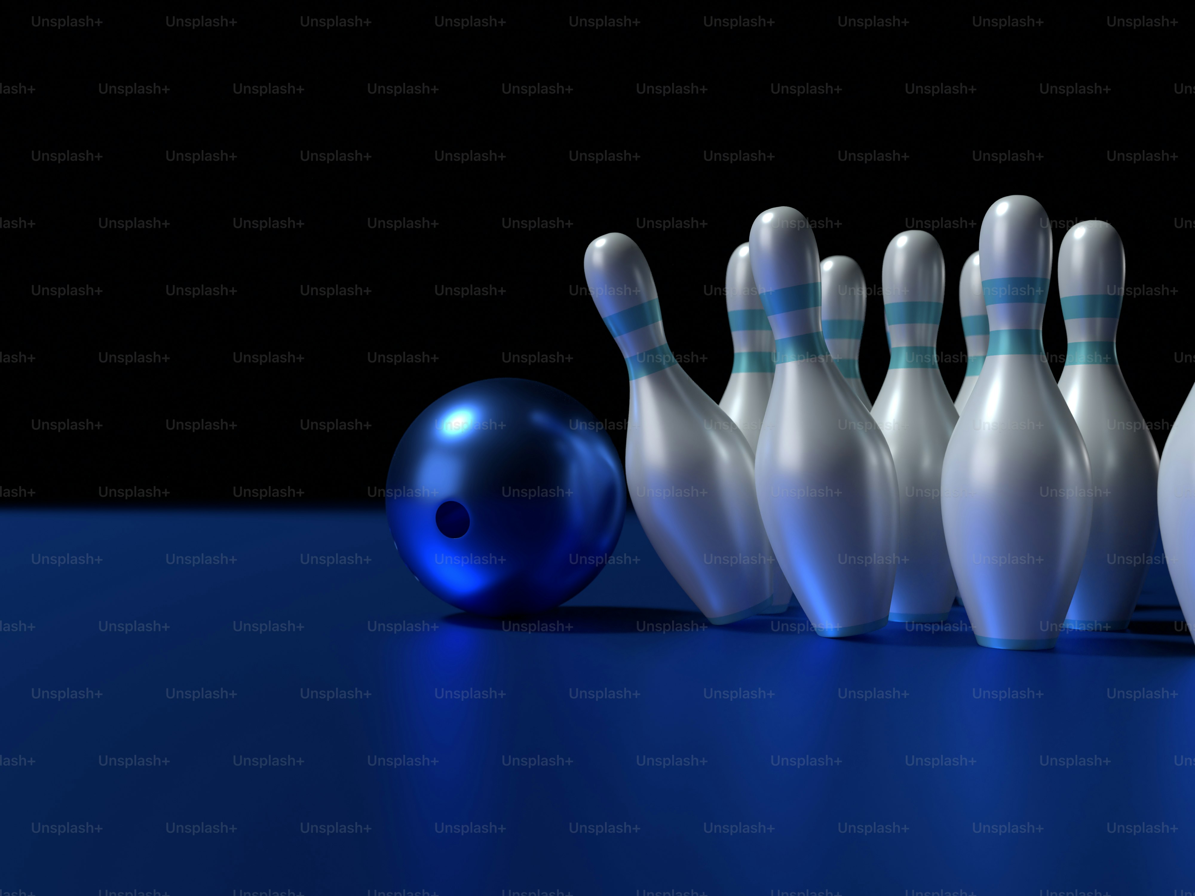 A group of bowling pins and a bowling ball photo – Bowling Image on ...