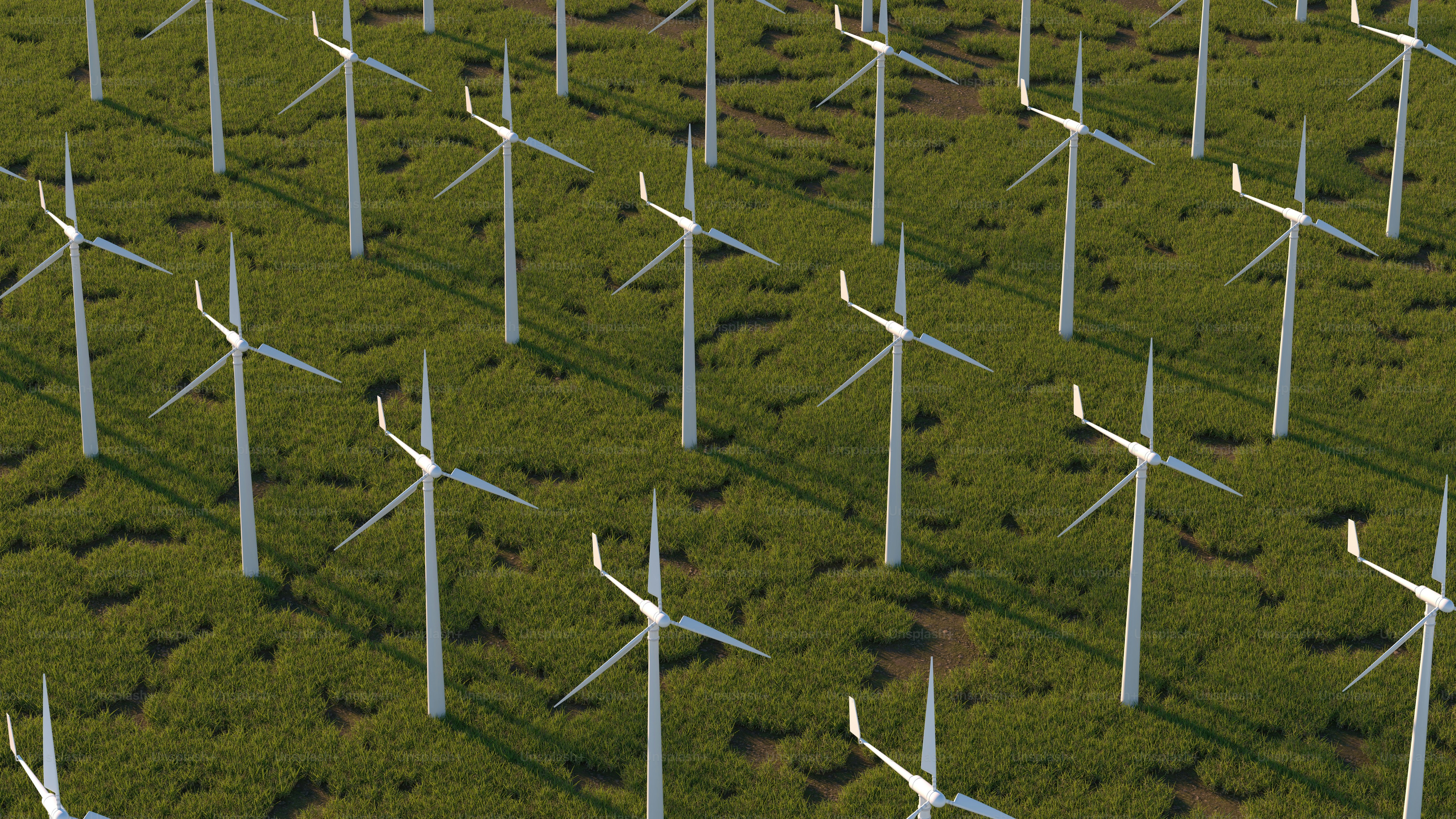 An aerial view of a field of wind turbines photo – Environmental Image ...