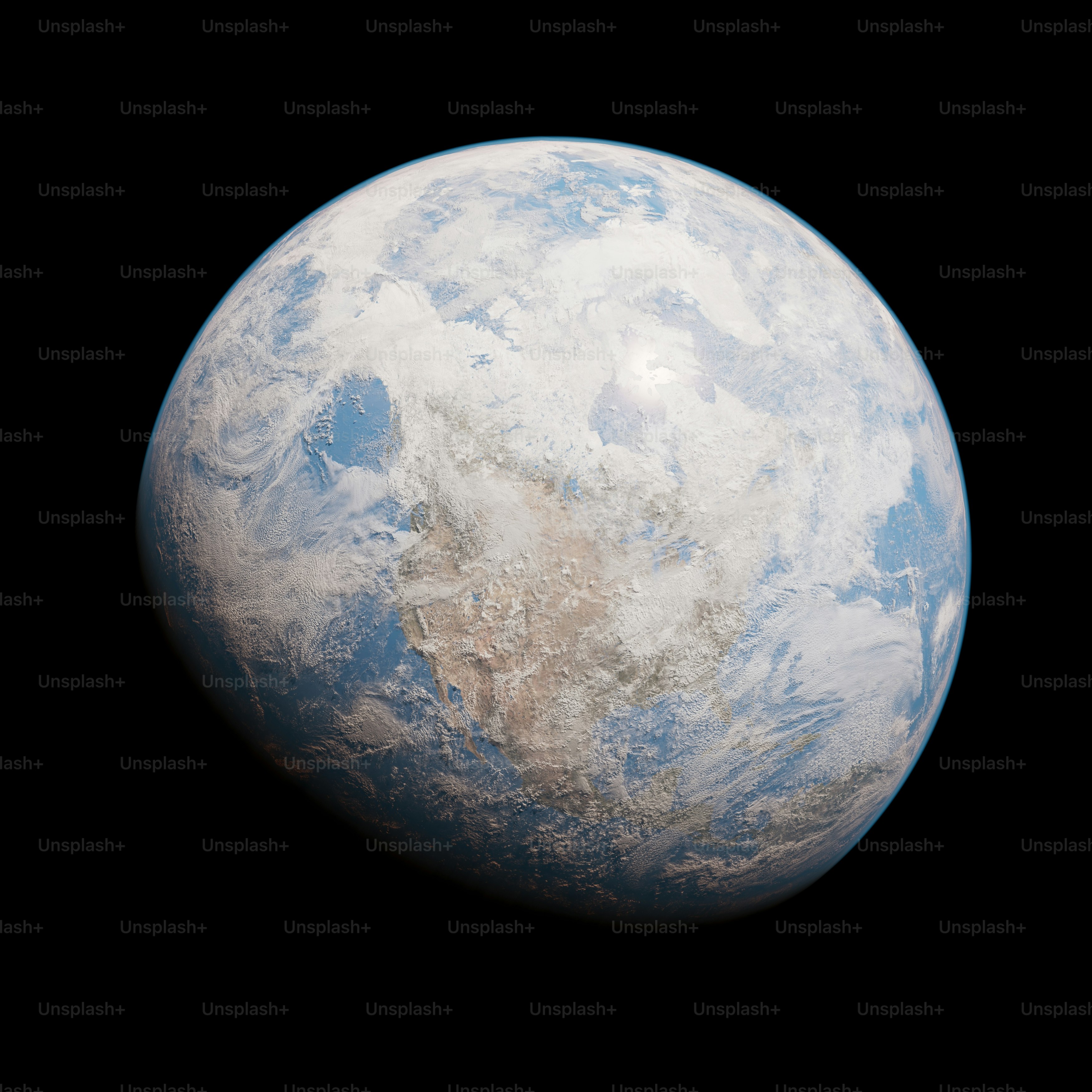 A blue and white planet with a black background photo – Earth Image on ...
