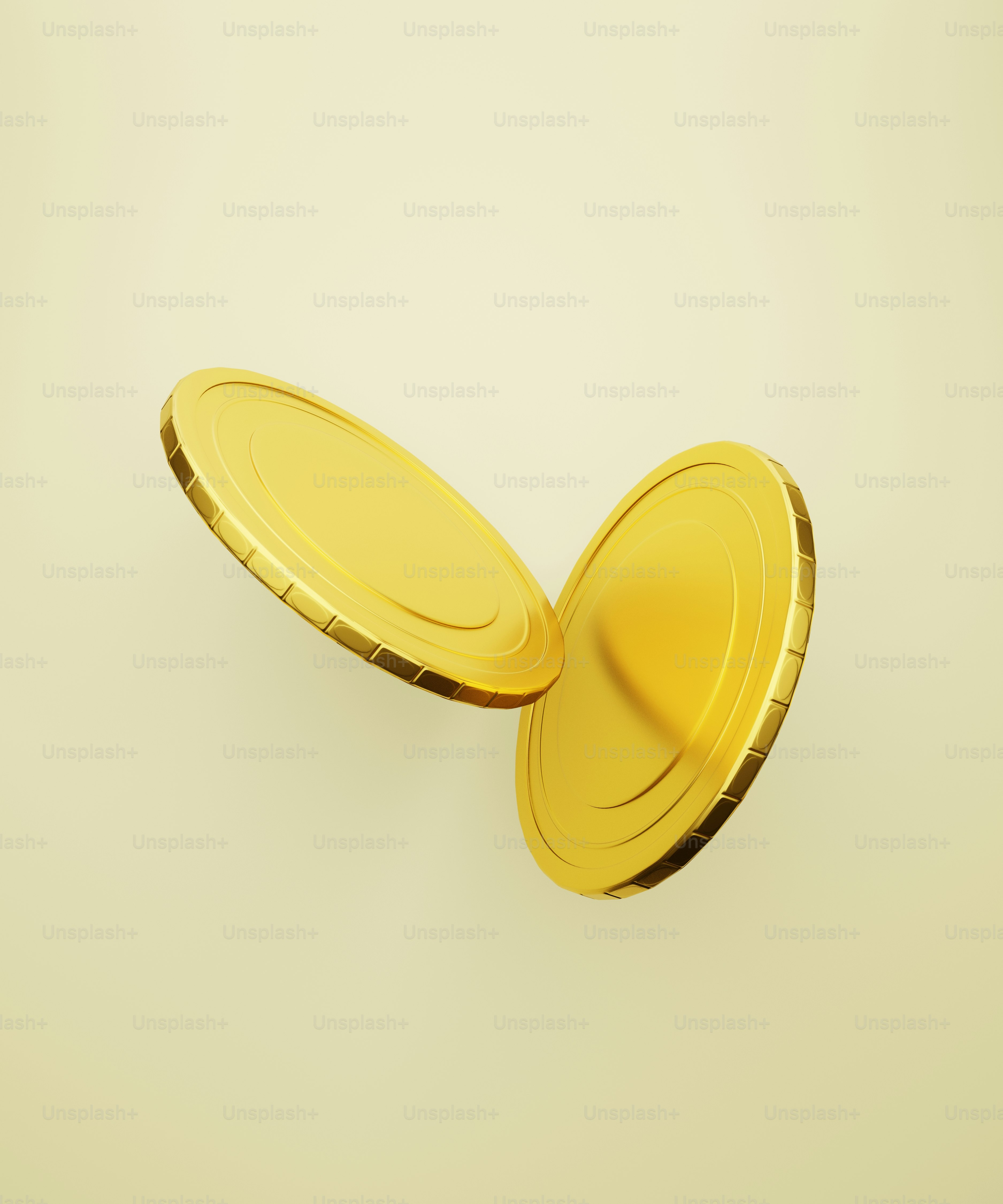 A gold coin laying on top of a white surface photo – Gold coin Image on ...