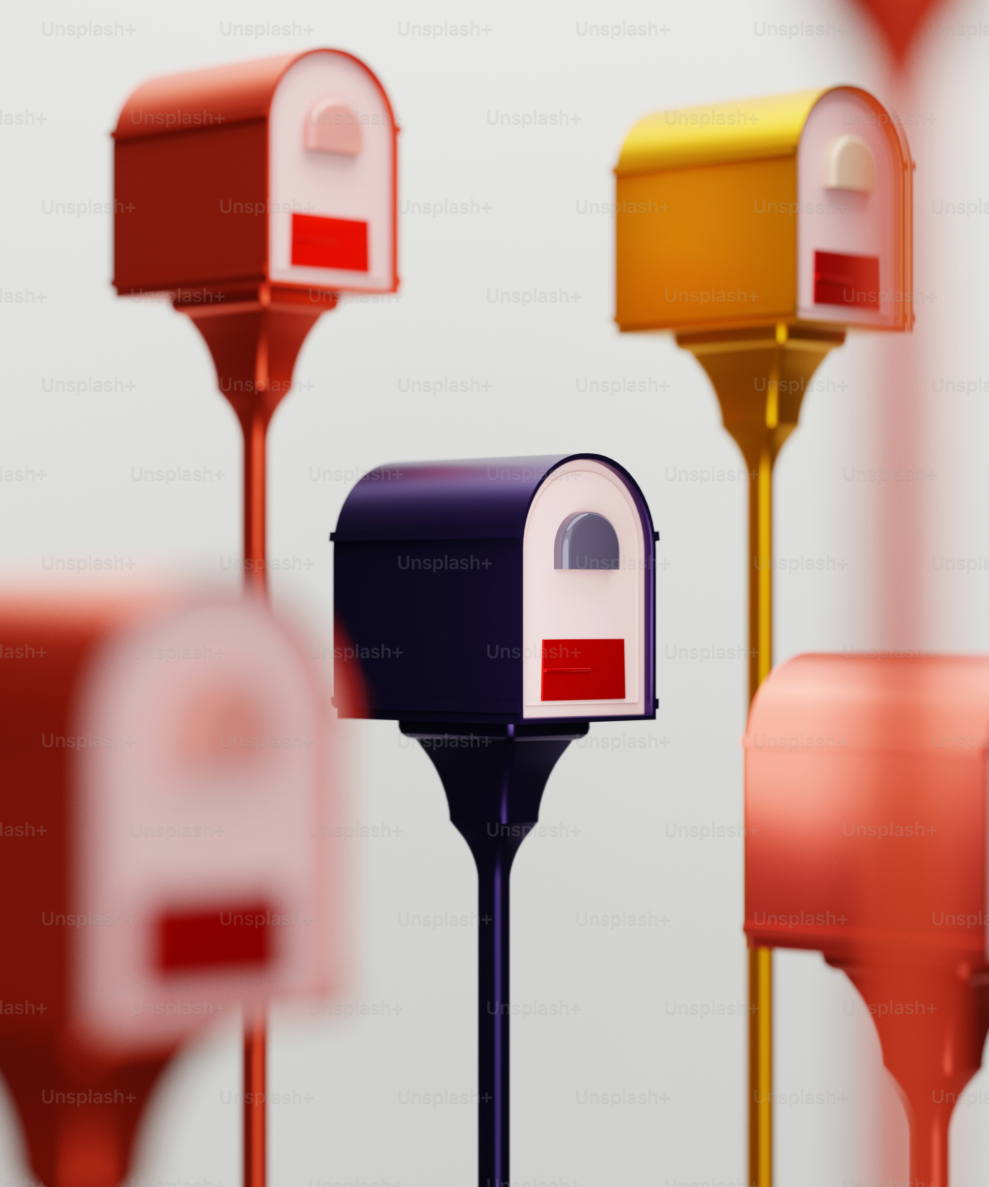 A group of mail boxes sitting next to each other photo – Mailboxes ...