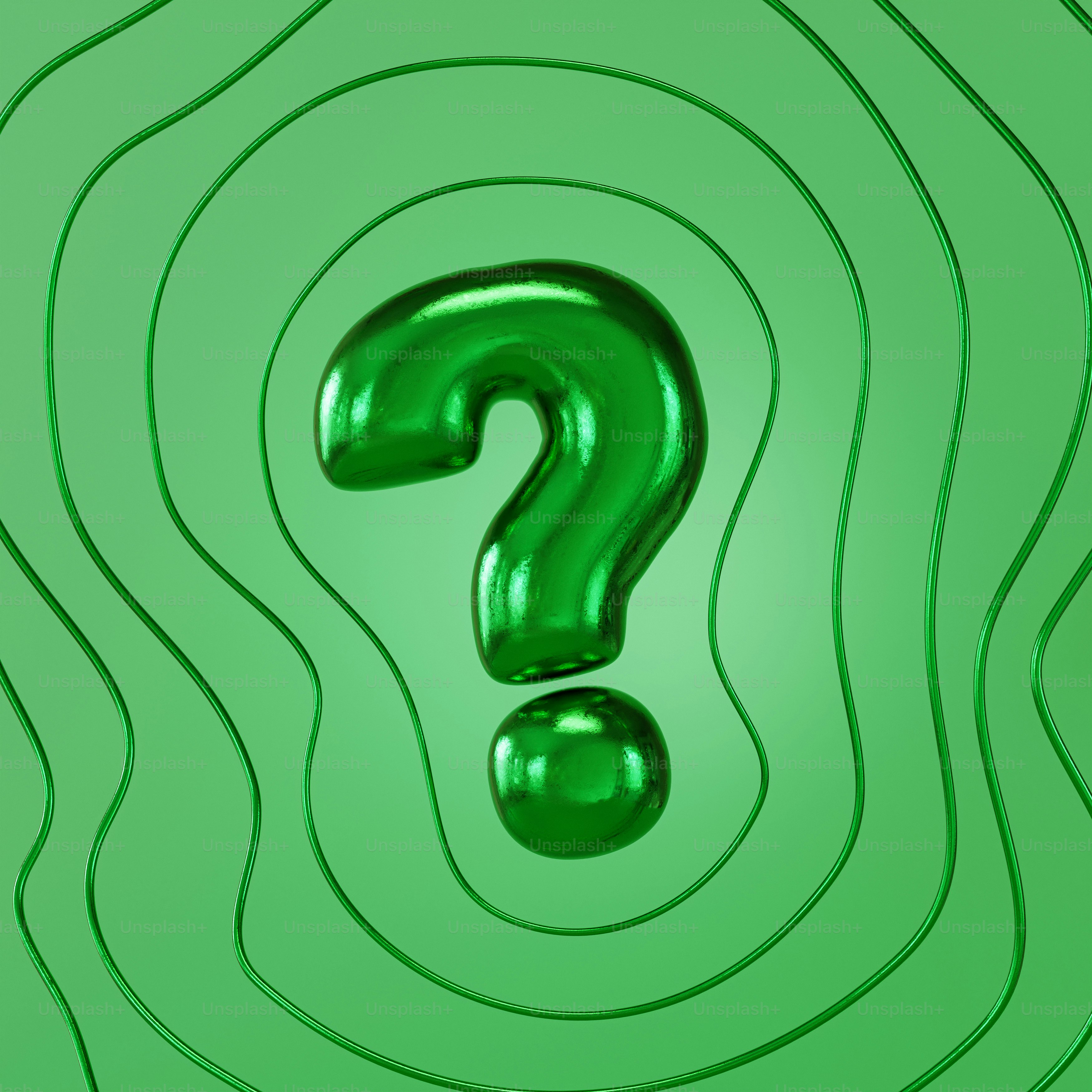 A green question mark surrounded by wavy lines photo – Full hd ...