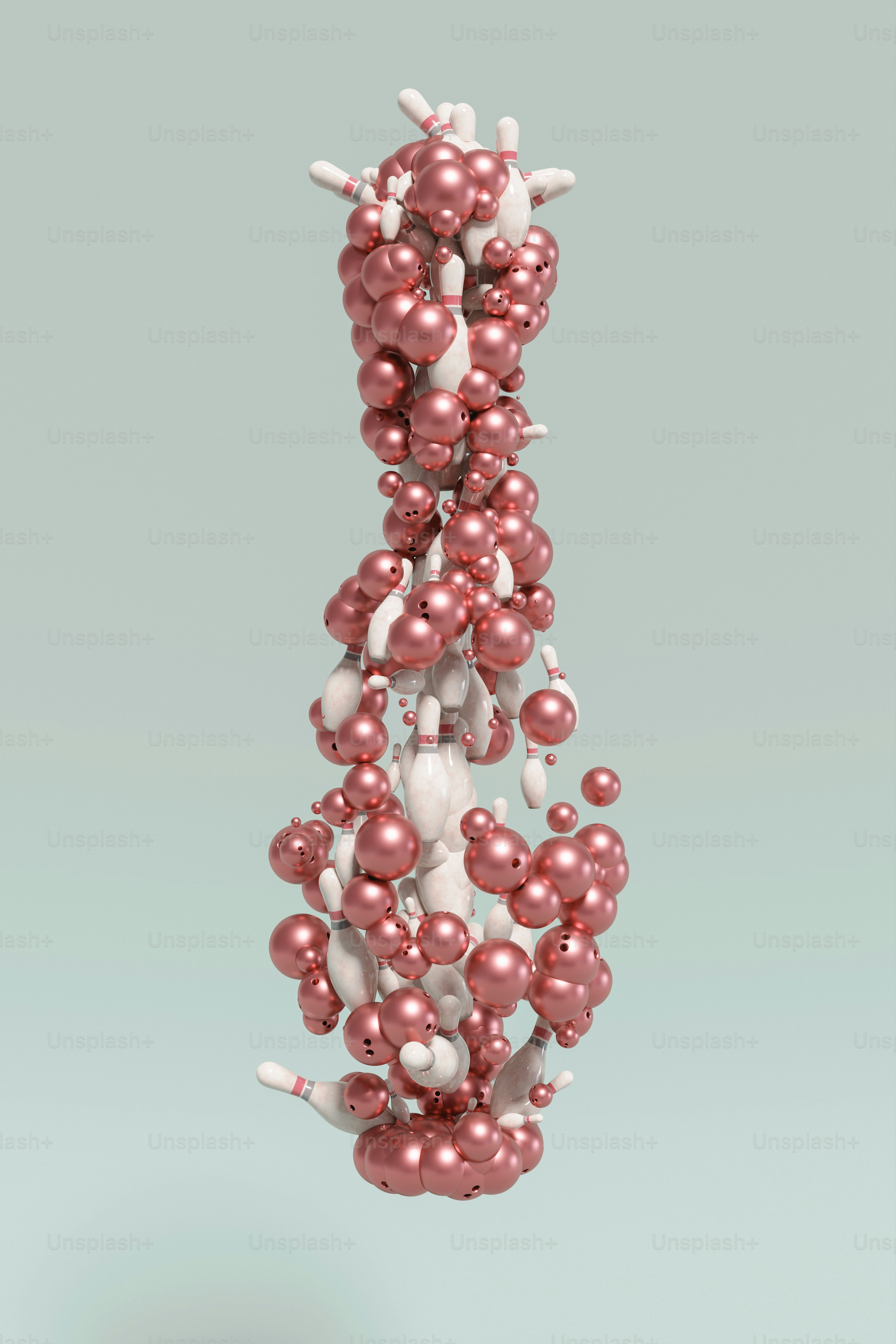 A bunch of balloons floating in the air photo – Ten pin bowling Image ...