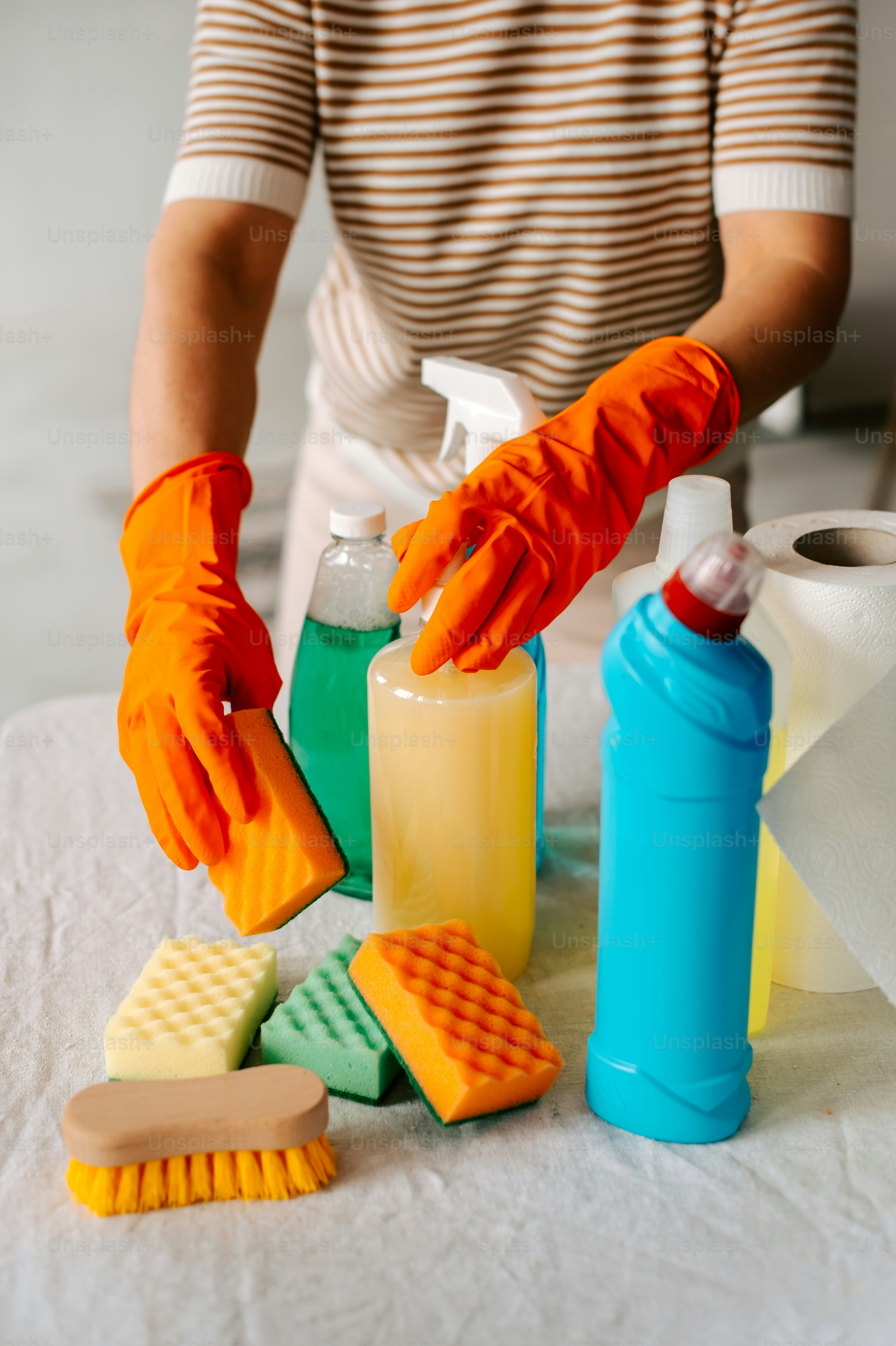Person Washing A Table