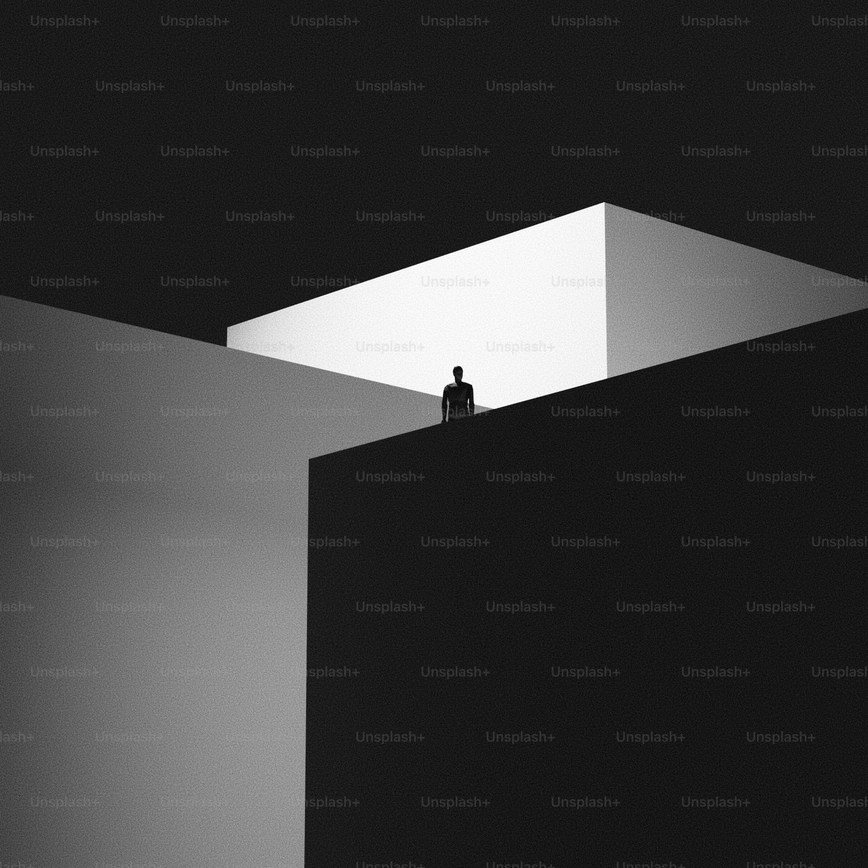 A person standing at the top of a tall building photo – Laptop ...