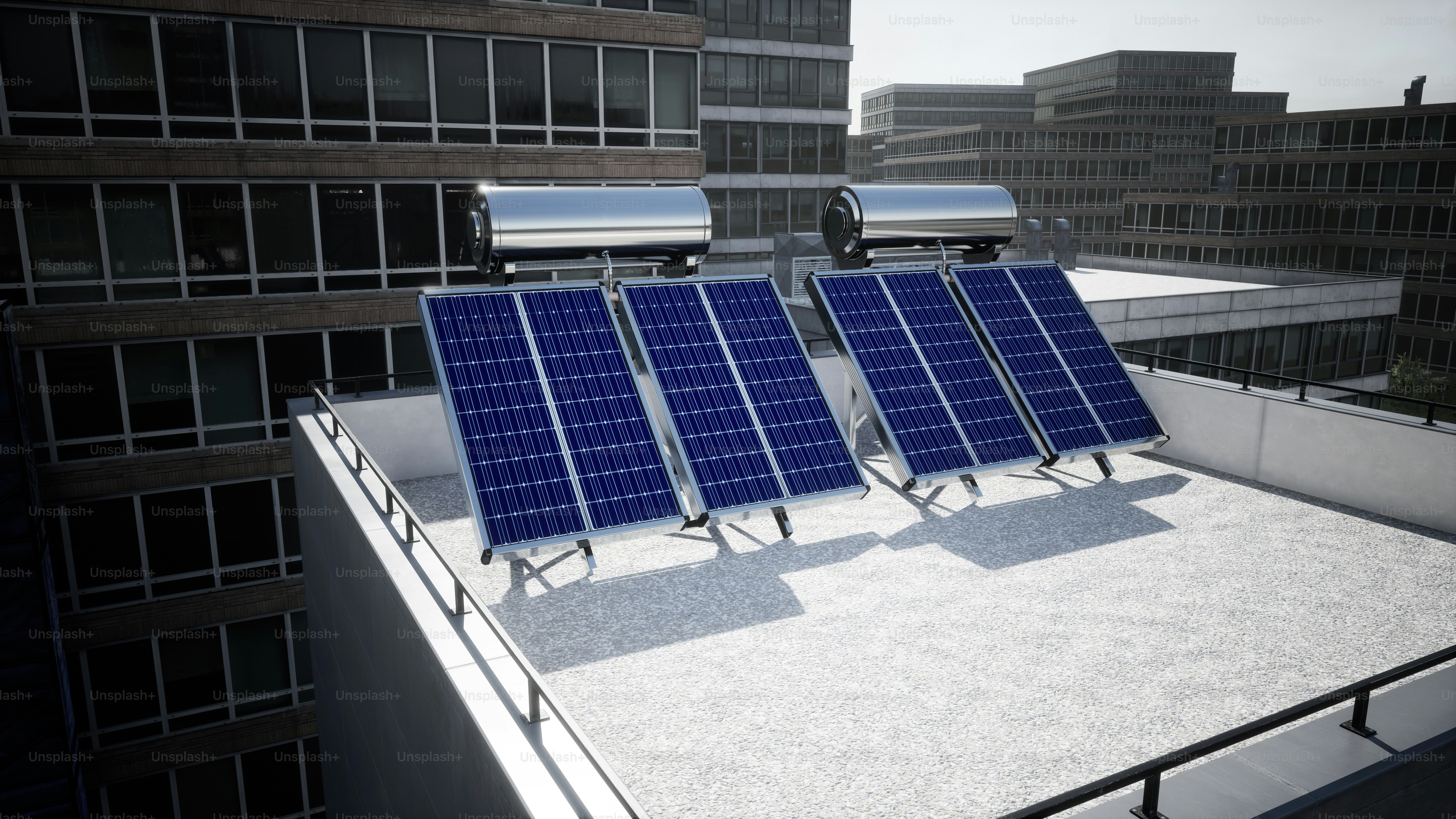 A group of solar panels sitting on top of a sandy beach photo ...