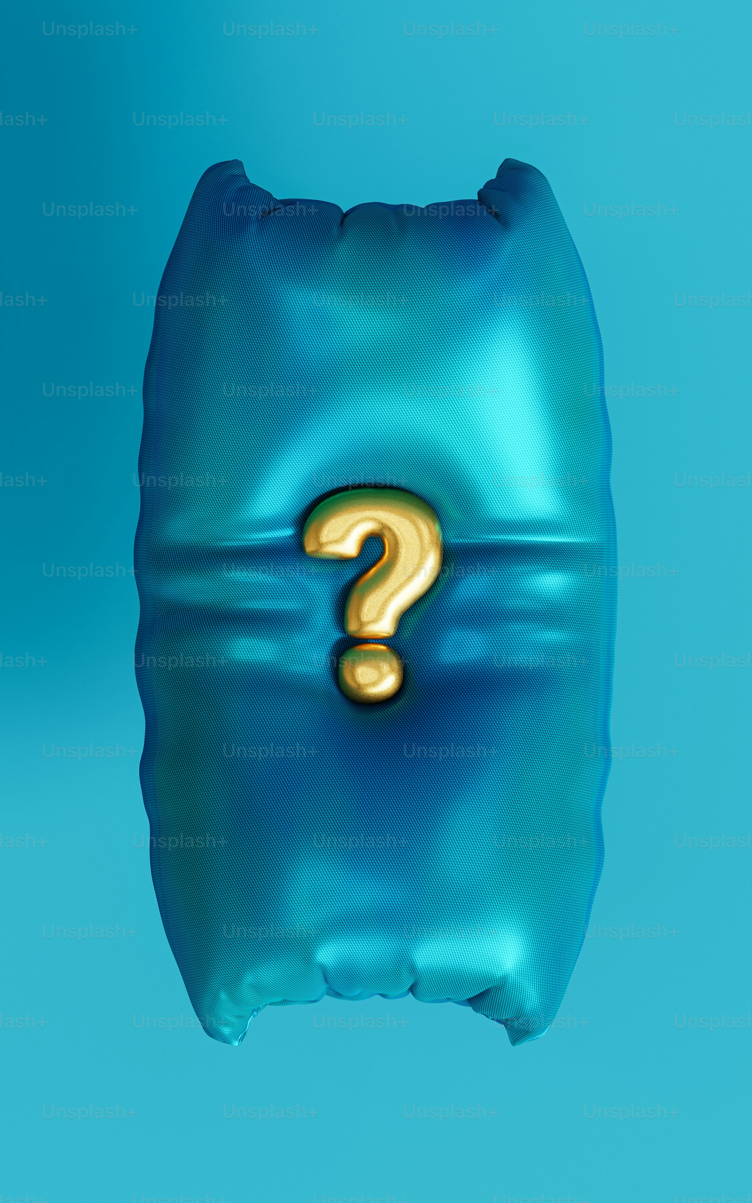 A blue bag with a question mark on it photo – Render Image on Unsplash