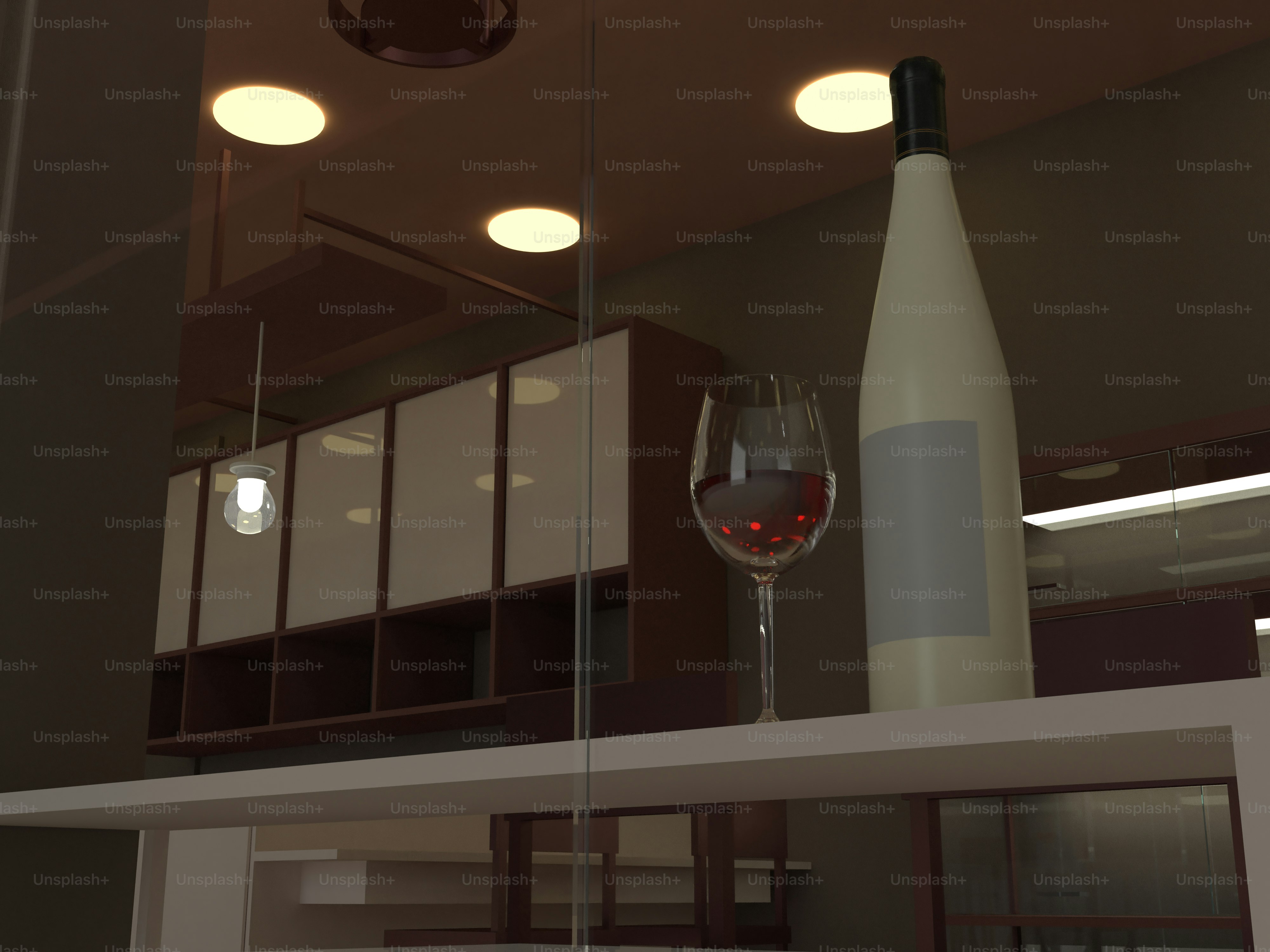 A glass of wine sitting on top of a counter photo – Wallpaper Image on ...