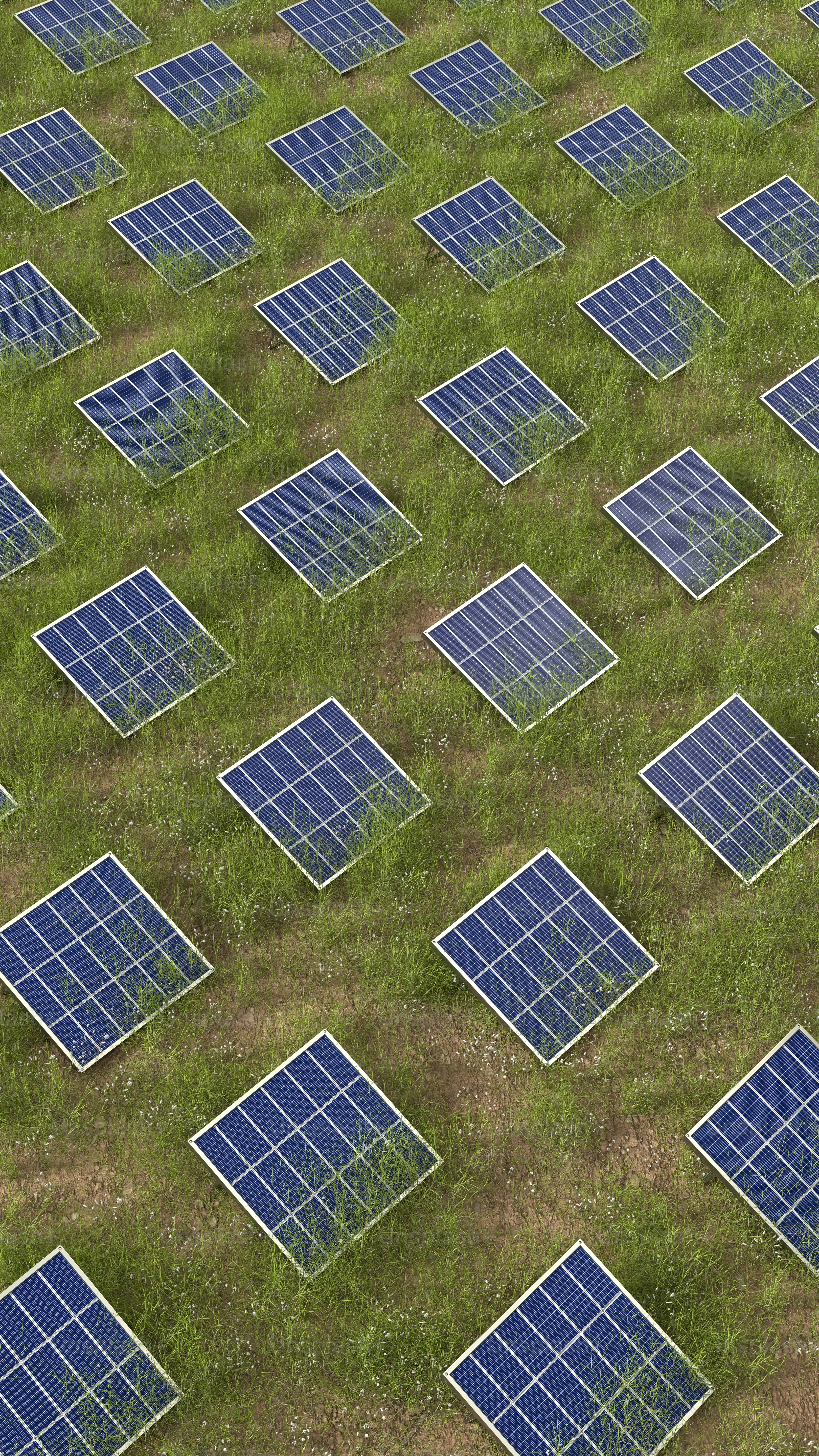 An aerial view of a field of solar panels photo – Solar energy Image on ...