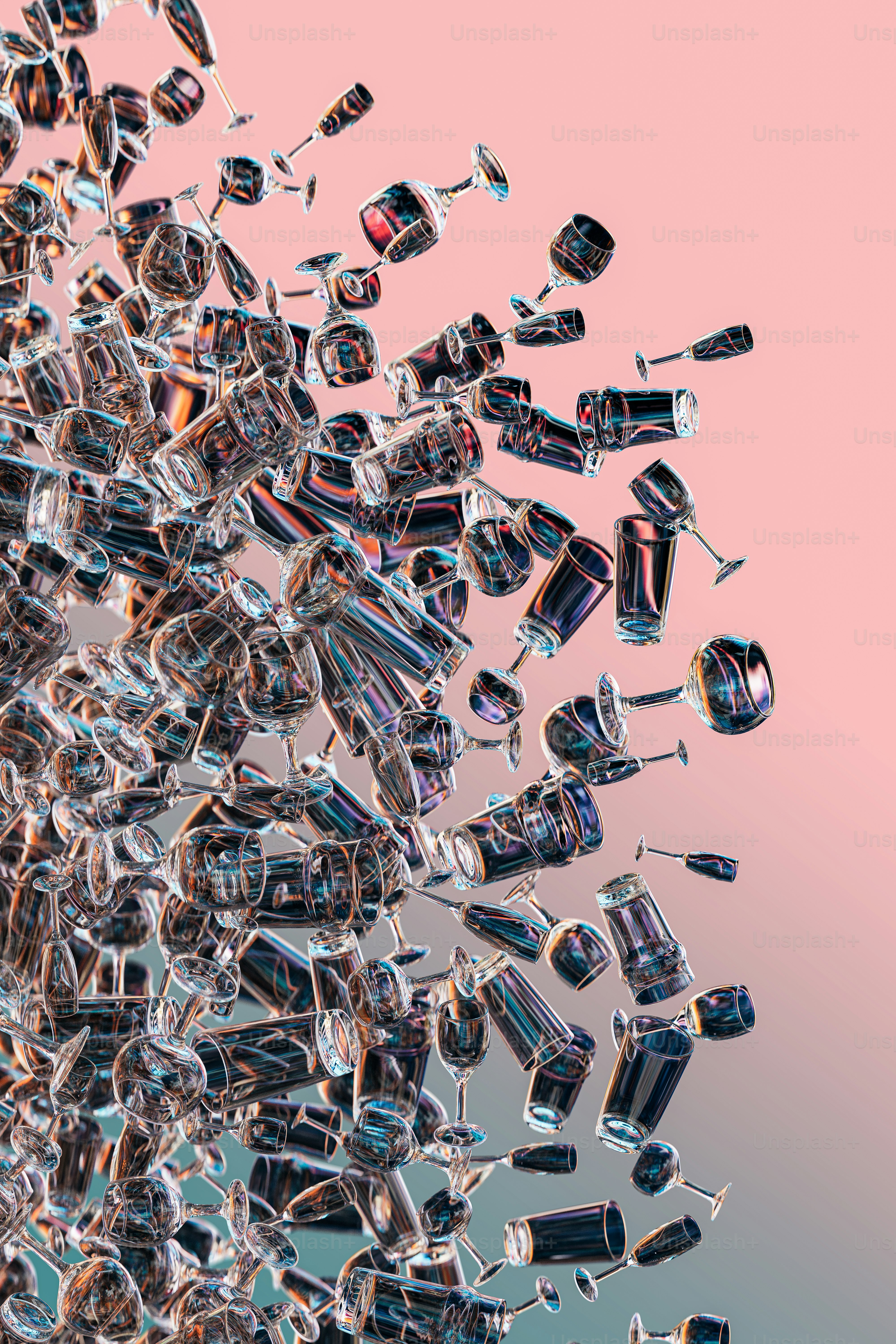 A bunch of shiny objects floating in the air photo – Background Image ...