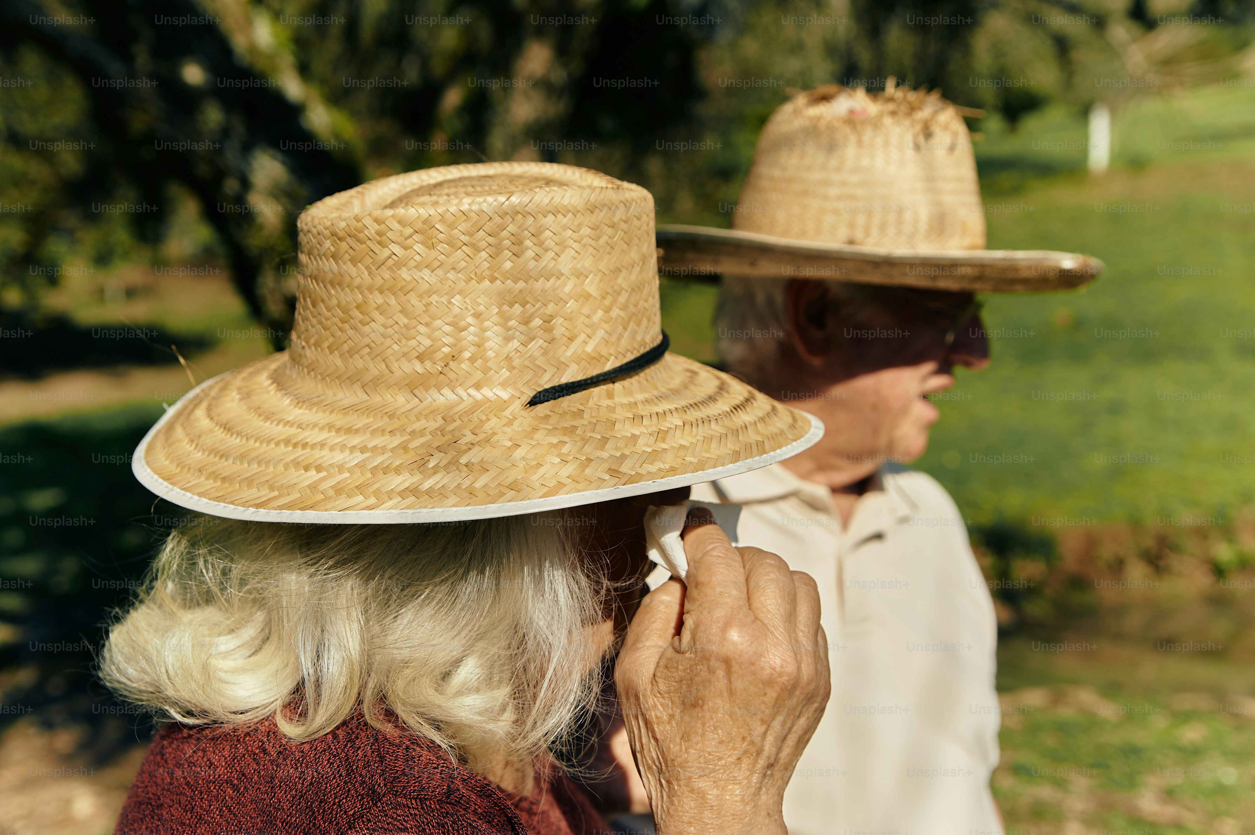 A couple of people that are wearing hats photo – Grandmother Image on ...