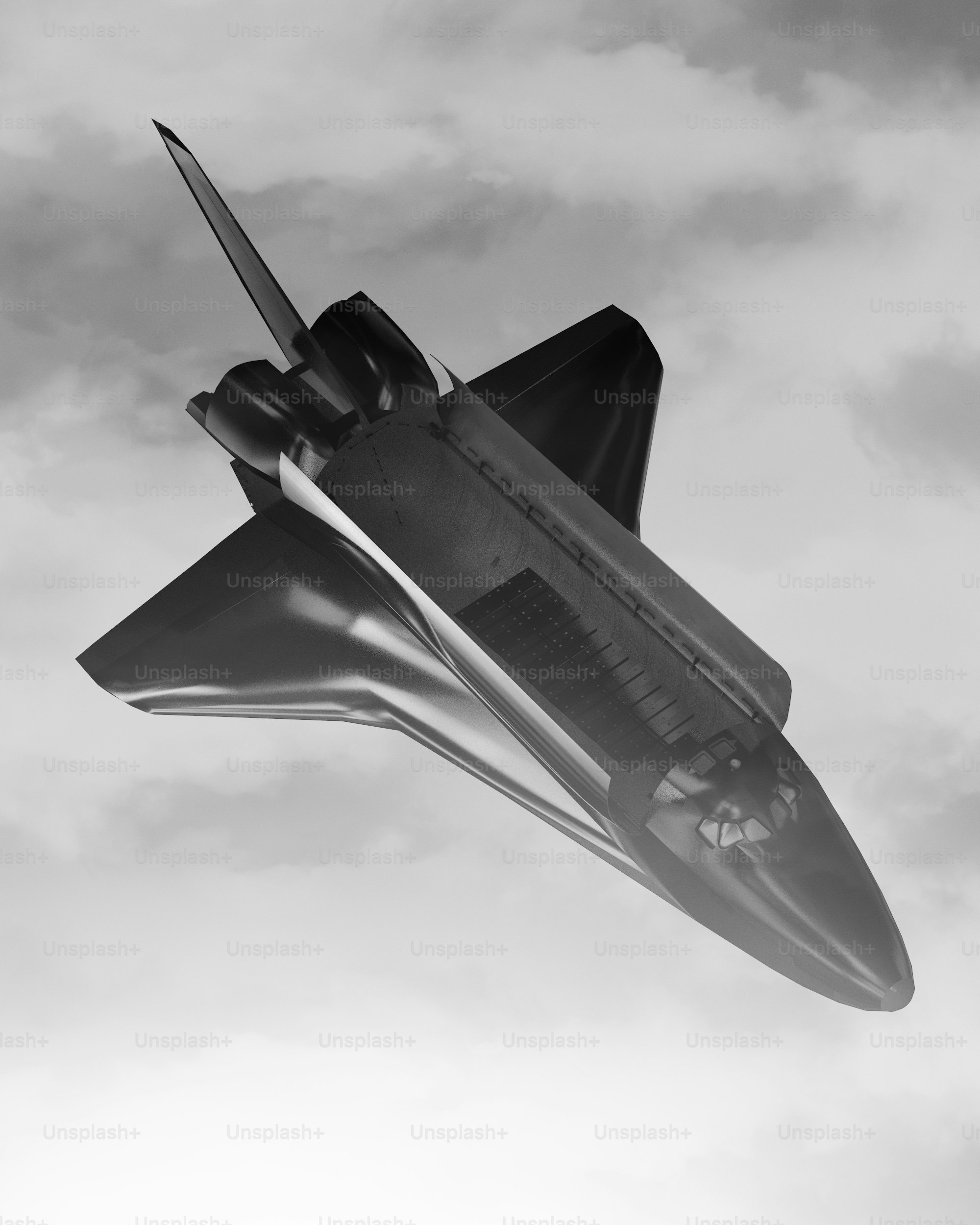 A black and white photo of a rocket taking off photo – Space Image on ...