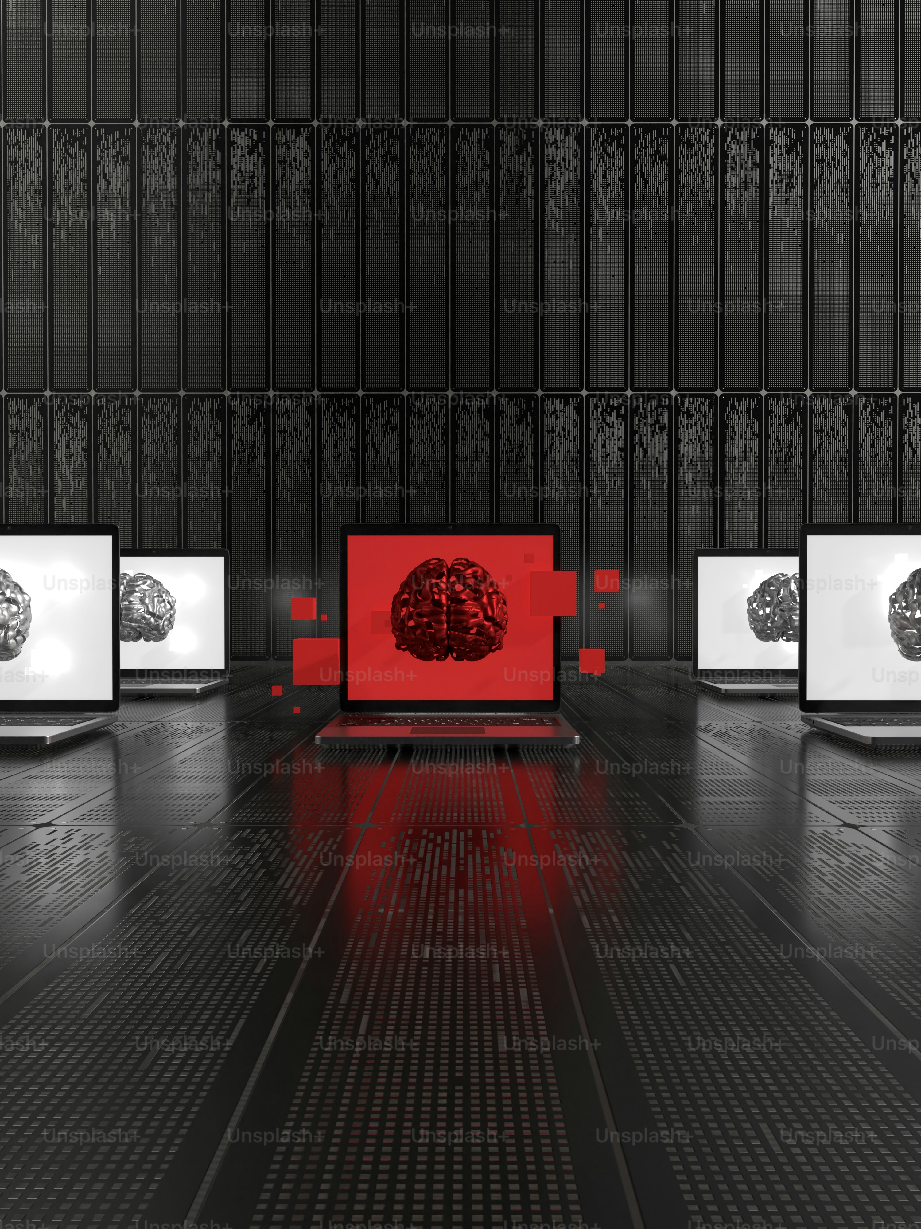 A group of laptops sitting on top of a table photo – Wallpaper Image on ...