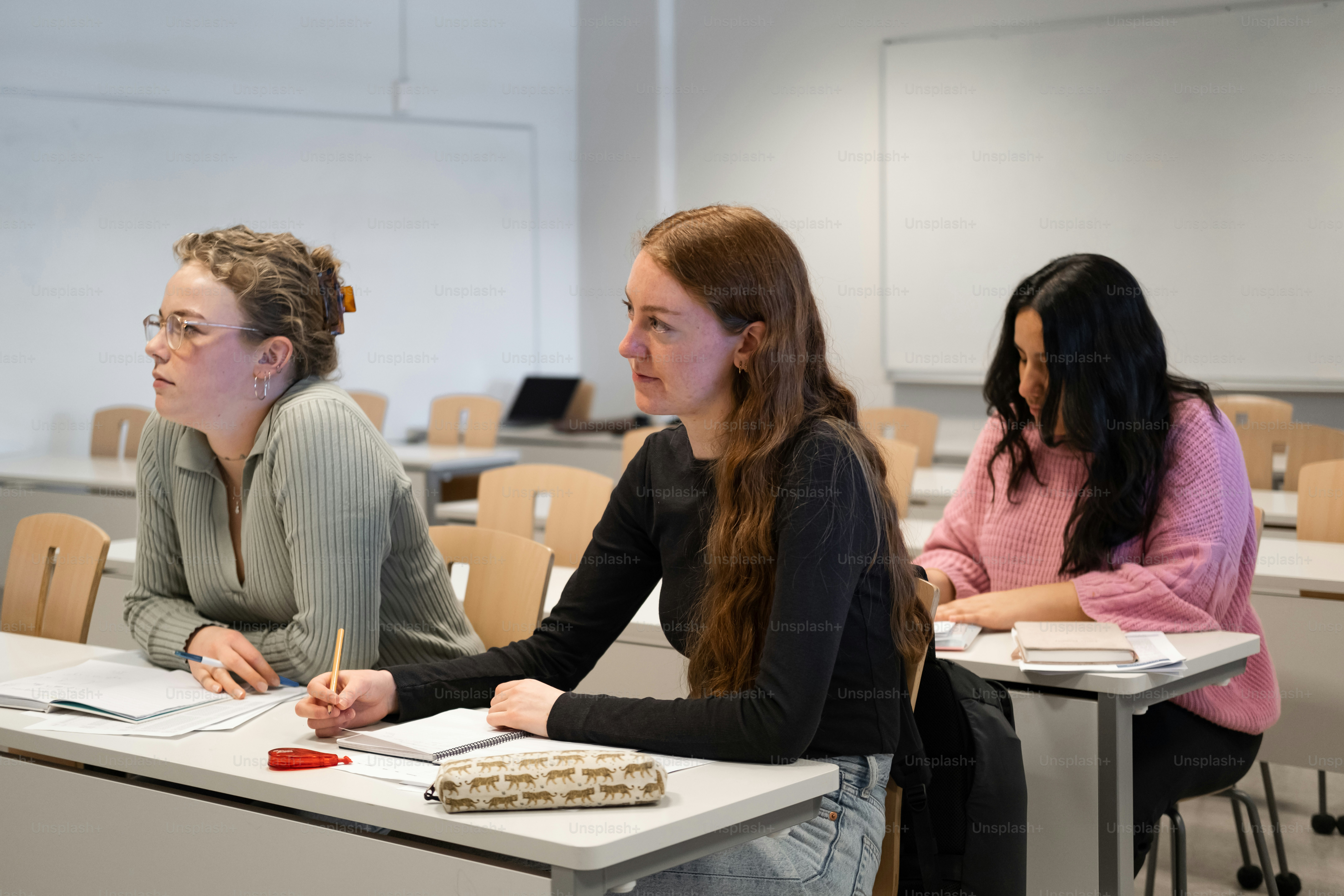 A group of women sitting at desks in a classroom photo – Girls Image on ...