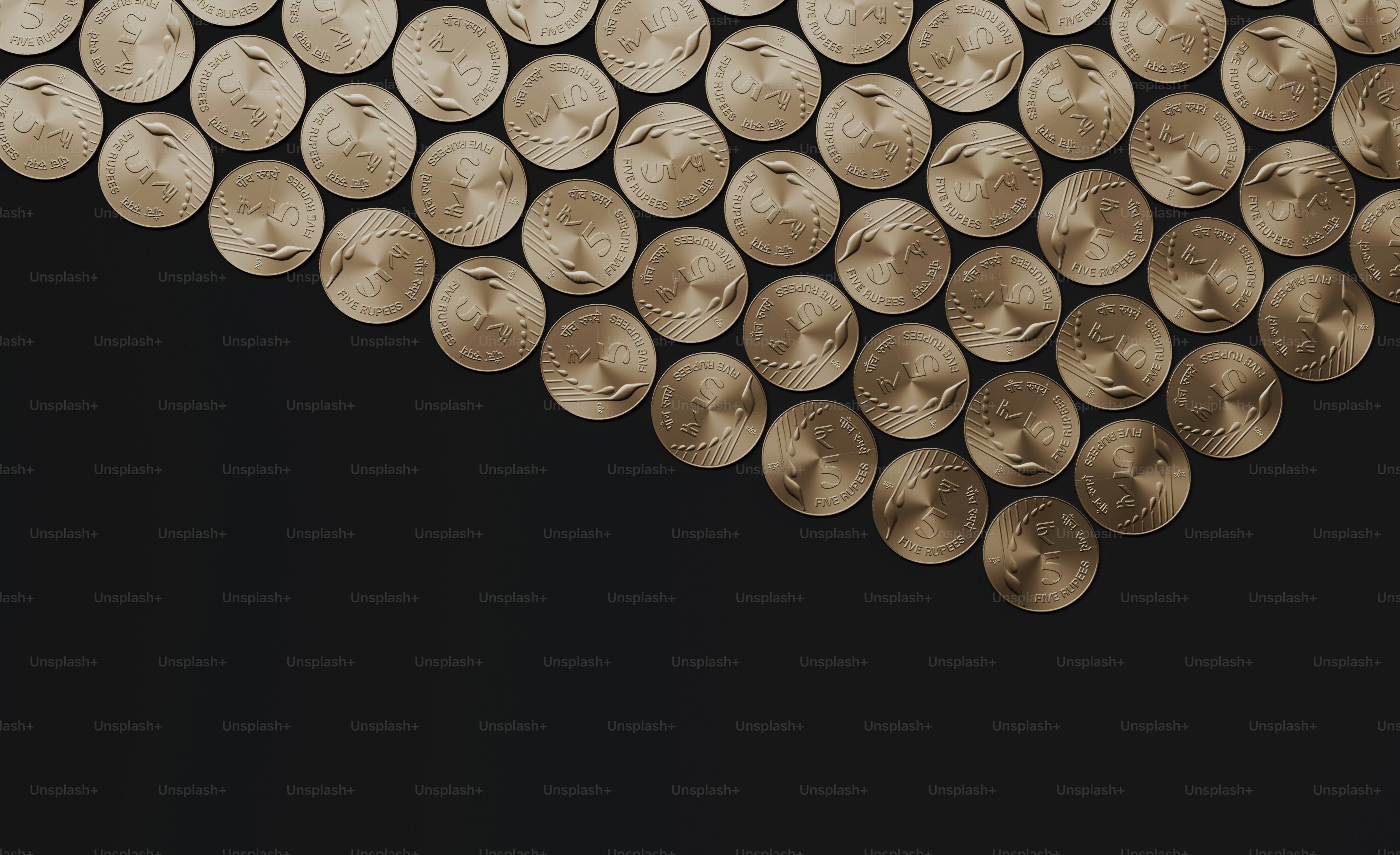 A bunch of different colored coins on a white surface photo – Currency ...