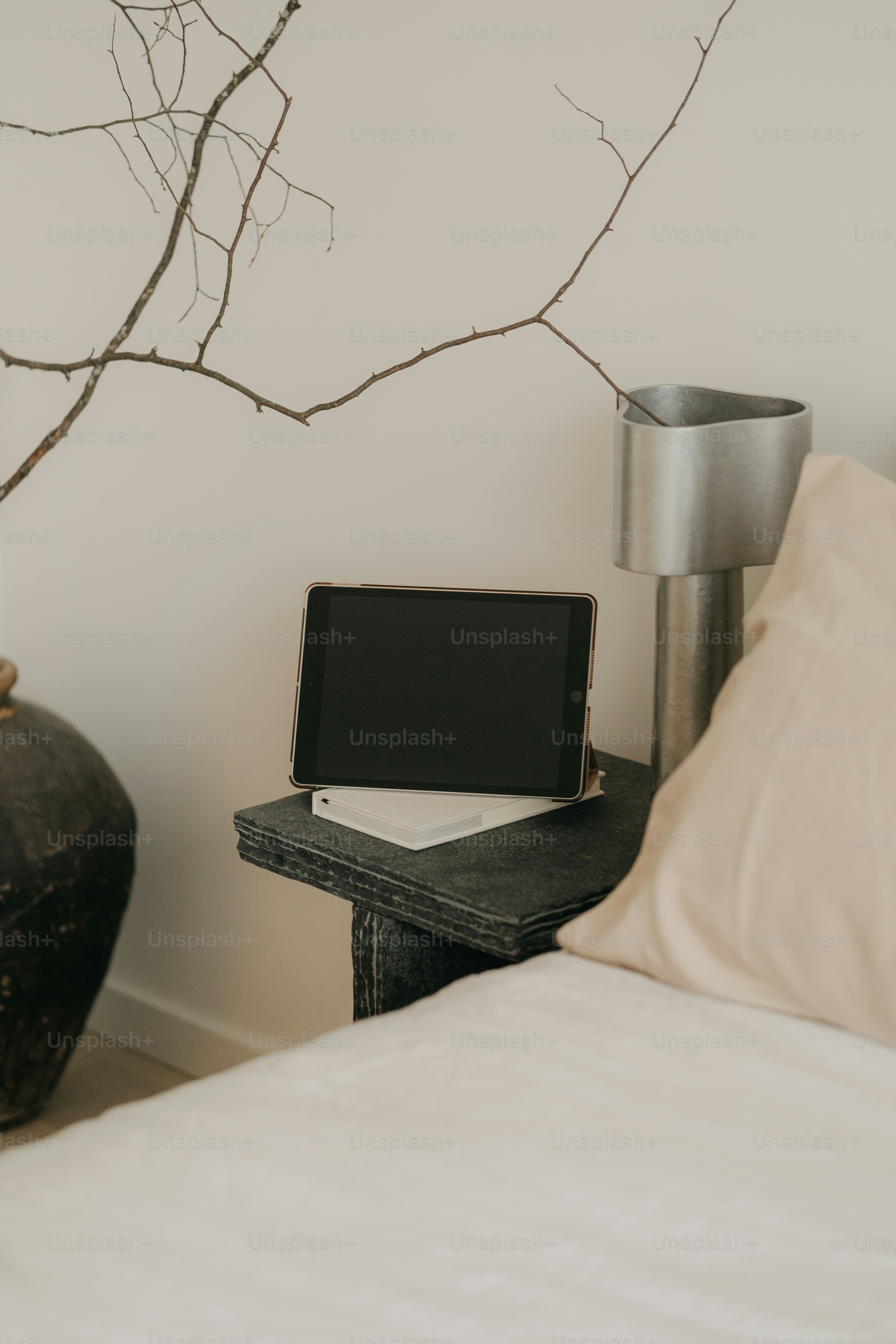 A laptop computer sitting on top of a wooden table photo – Mockup Image ...