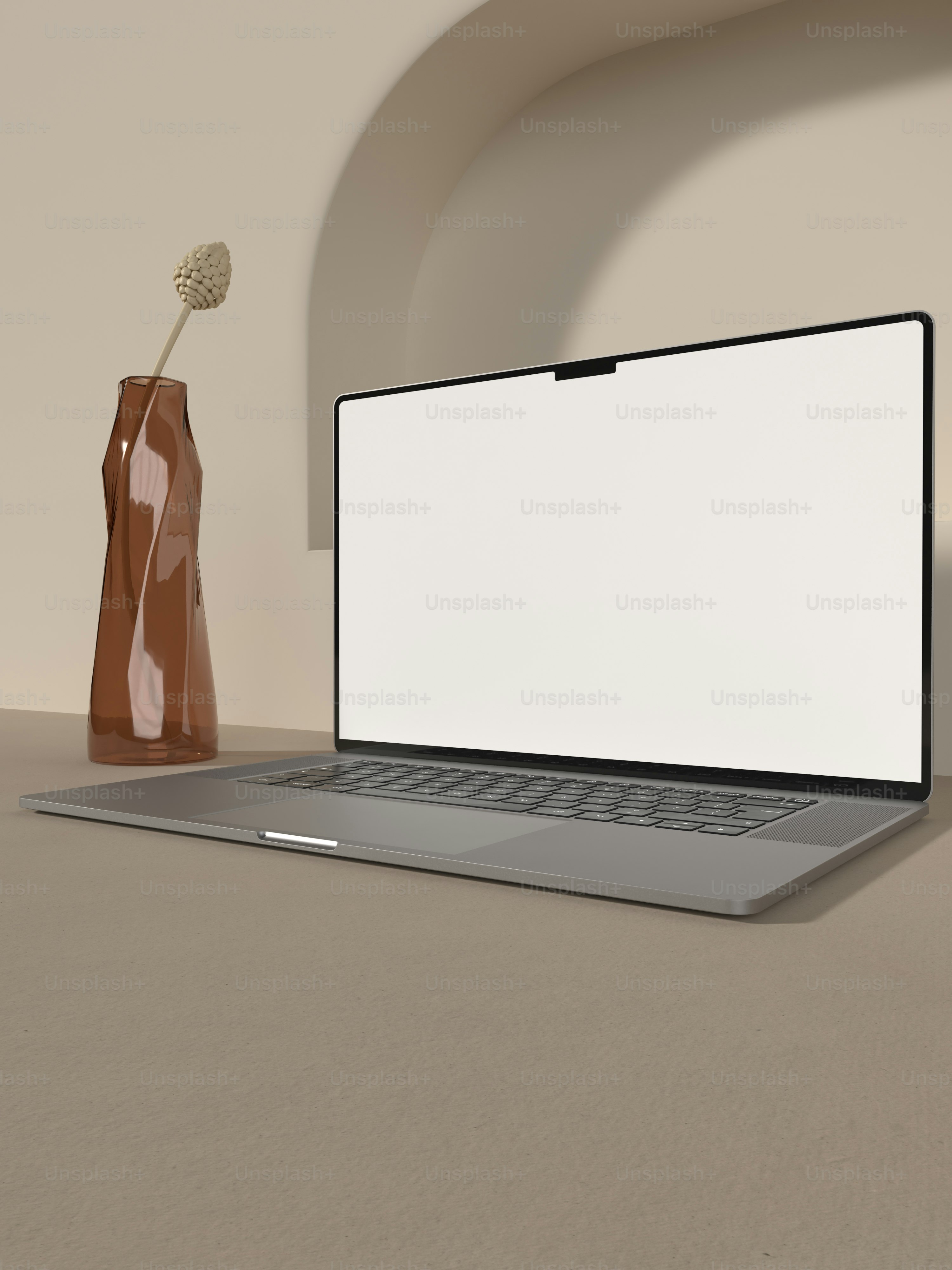 A laptop computer sitting on top of a table photo – Mockup Image on ...