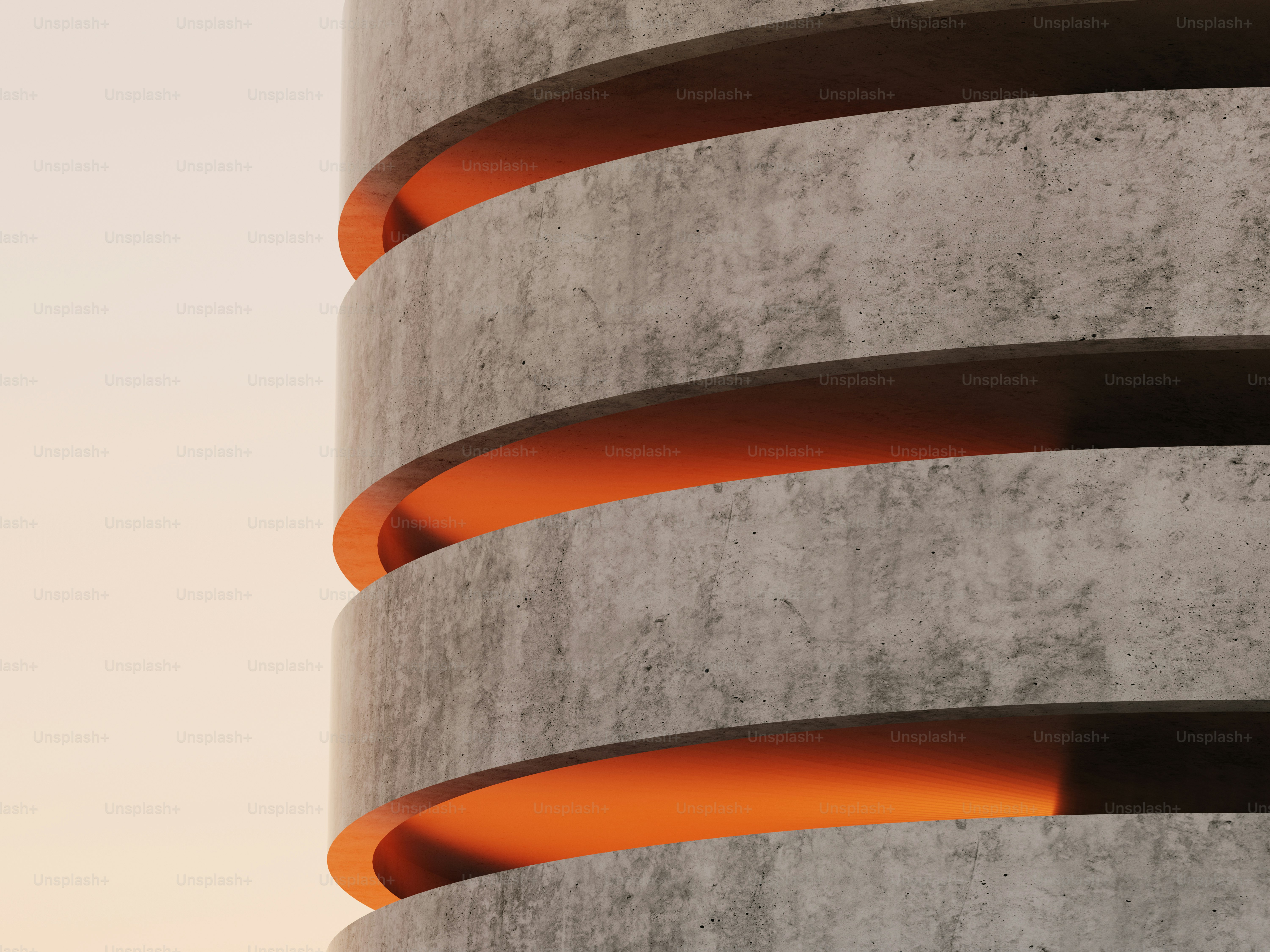 Parking lot building exterior, abstract architectural fragment of ...