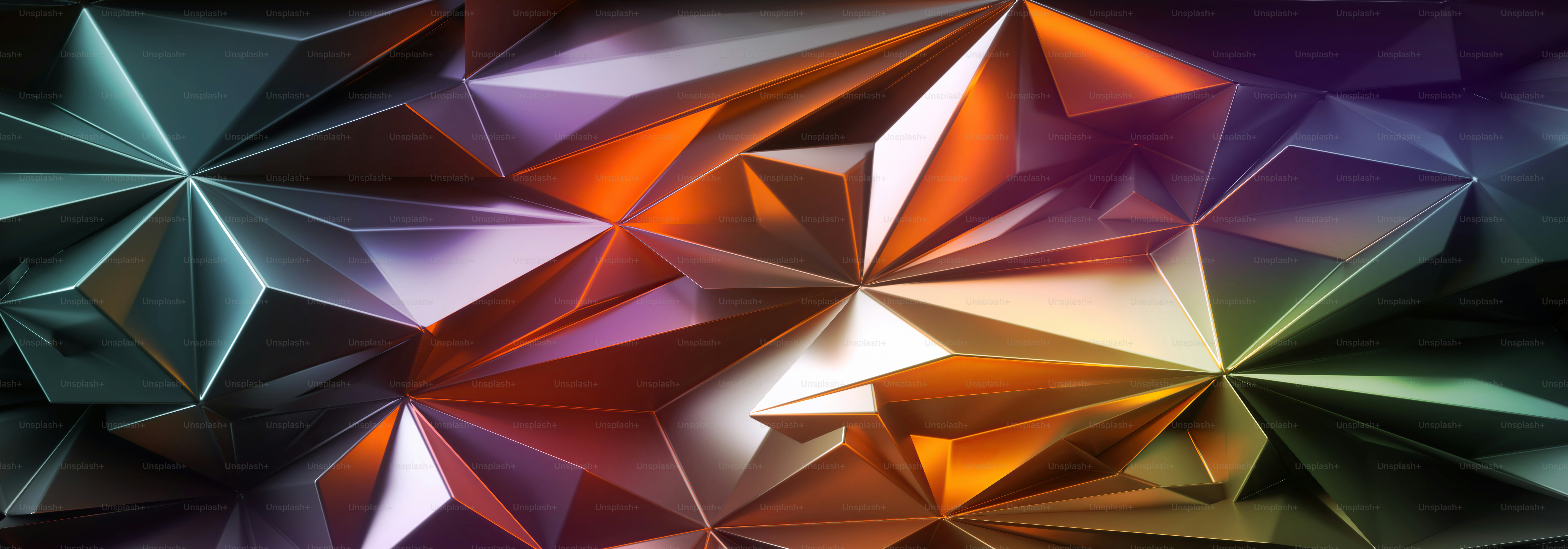 3d render, abstract crystal background illuminated with colorful light ...