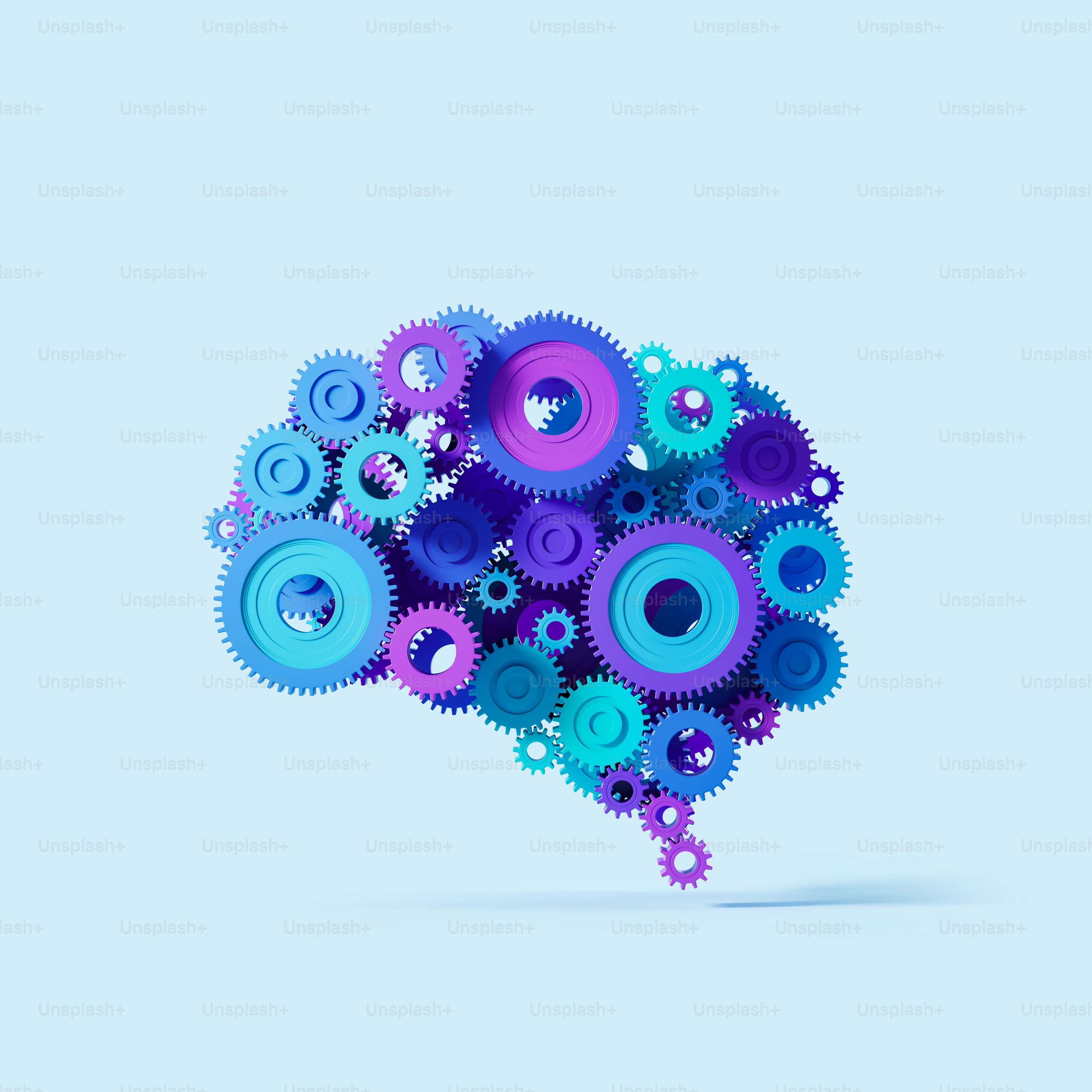 Colorful gears, brain and mechanism. Concept of brainstorm, idea and ...