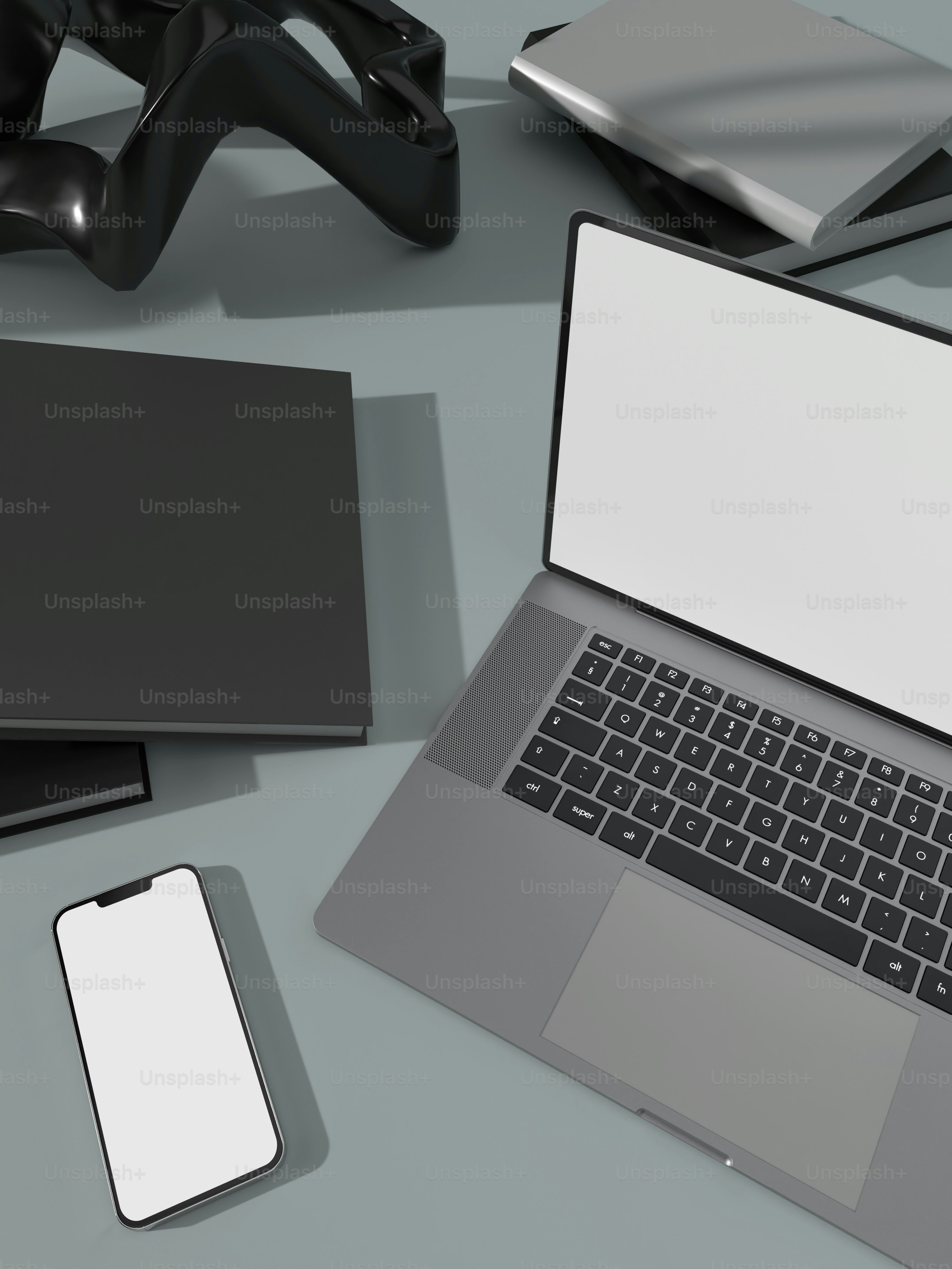 A laptop computer sitting on top of a table photo – Mockup Image on ...