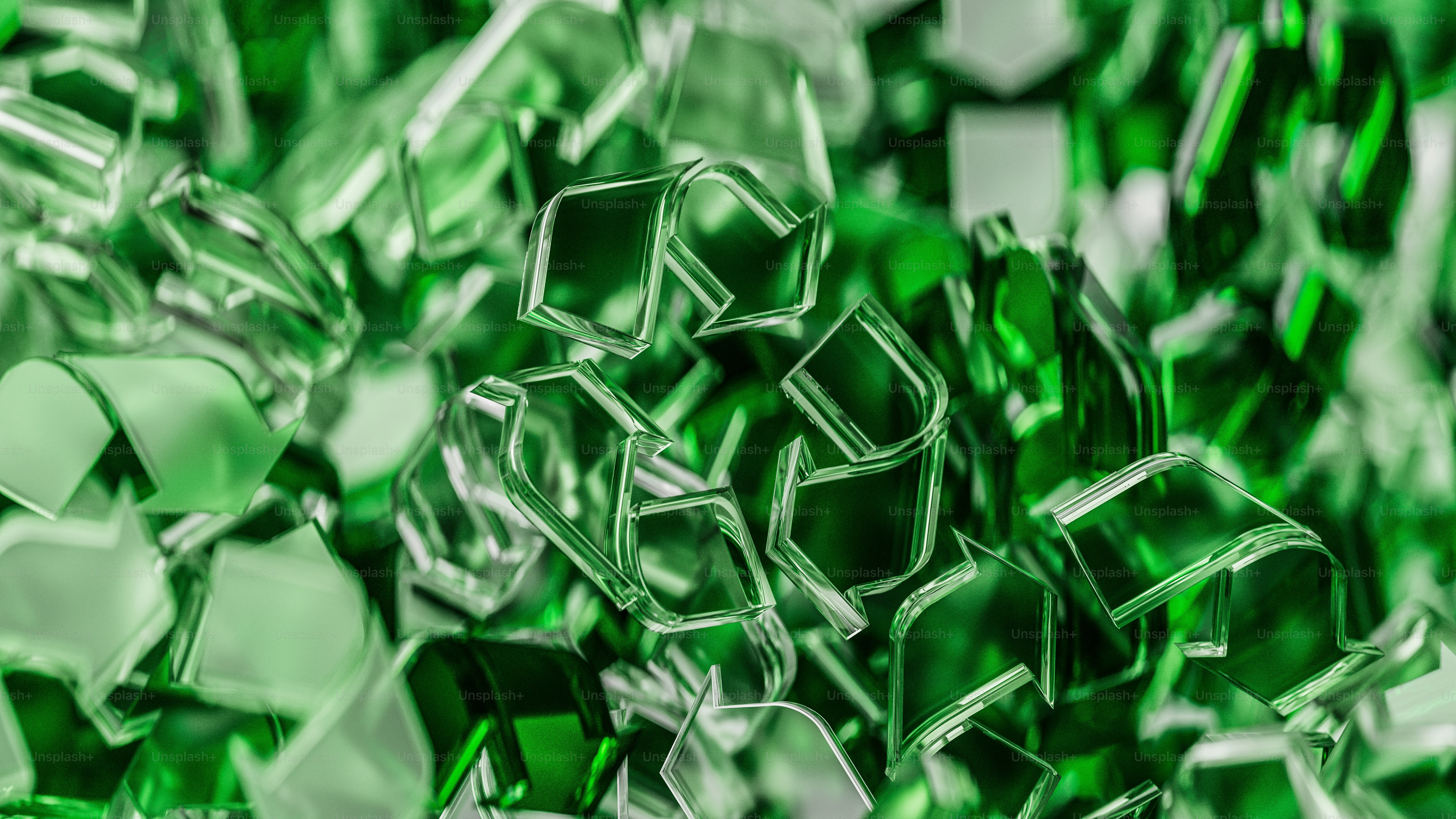A bunch of green glass cubes that are stacked together photo – 3d ...