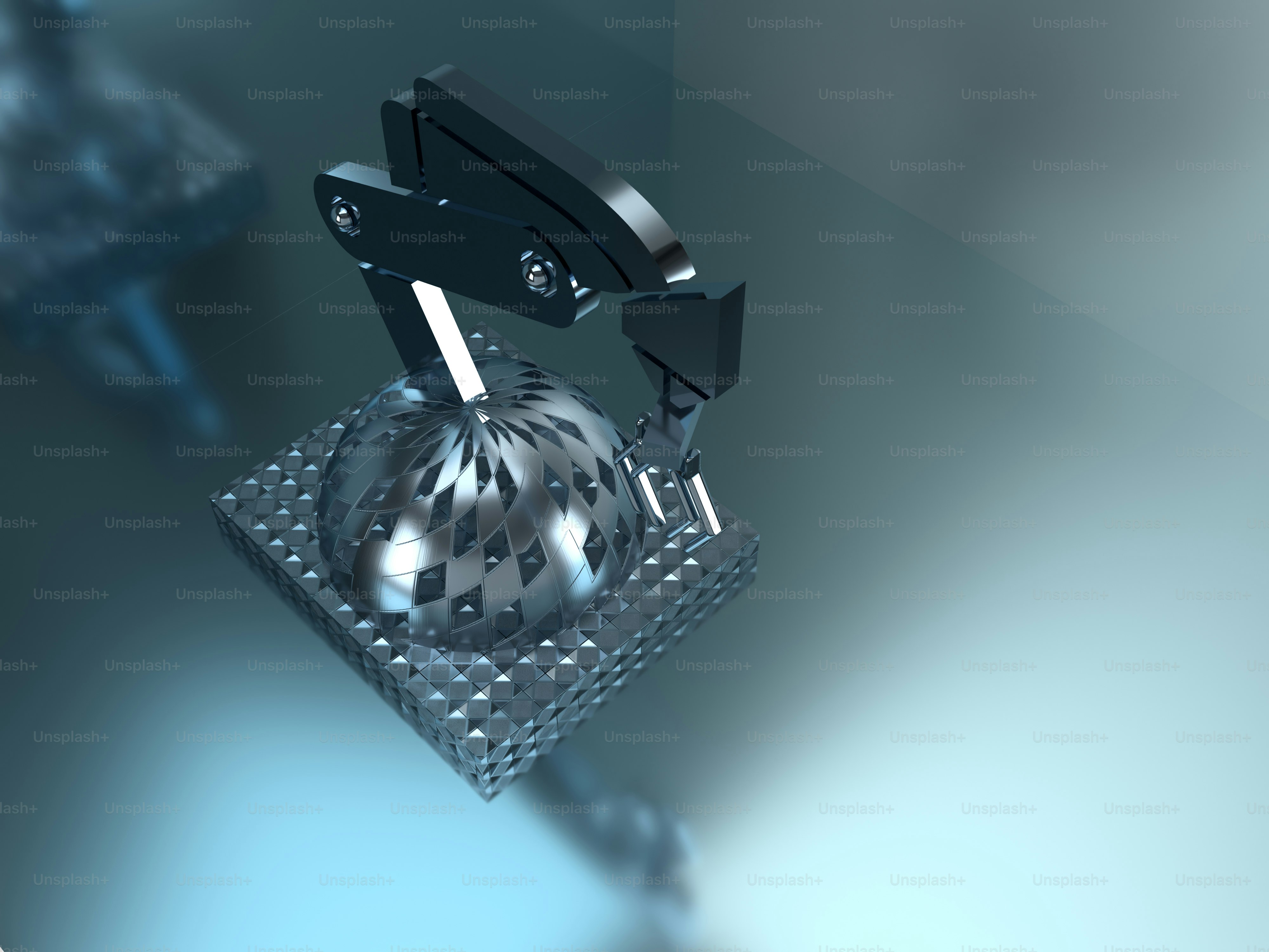 A computer generated image of a ball and a scissor photo – Wallpaper ...