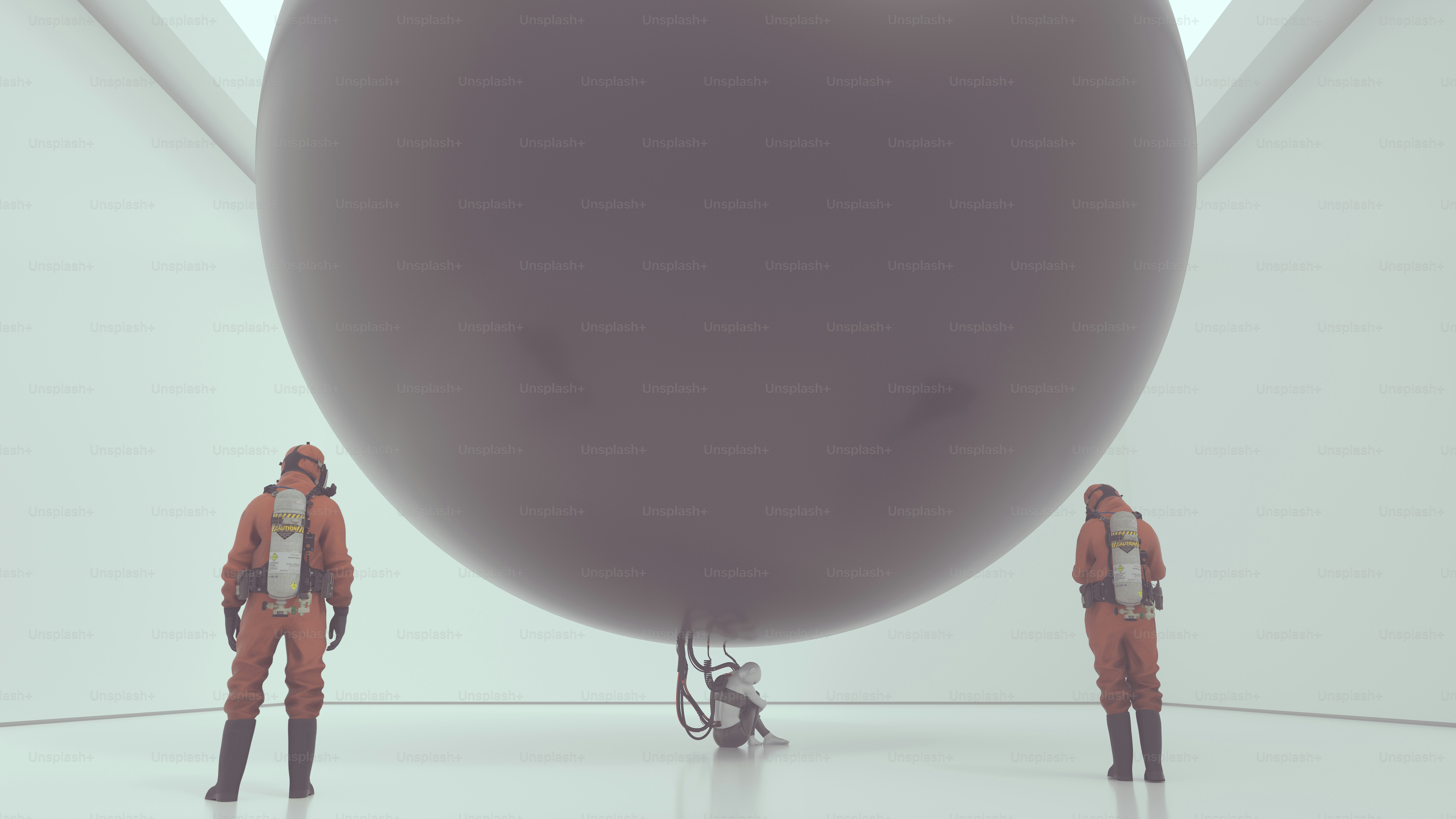 Black Futuristic Artificial Intelligence Brain in a Room Downloading ...