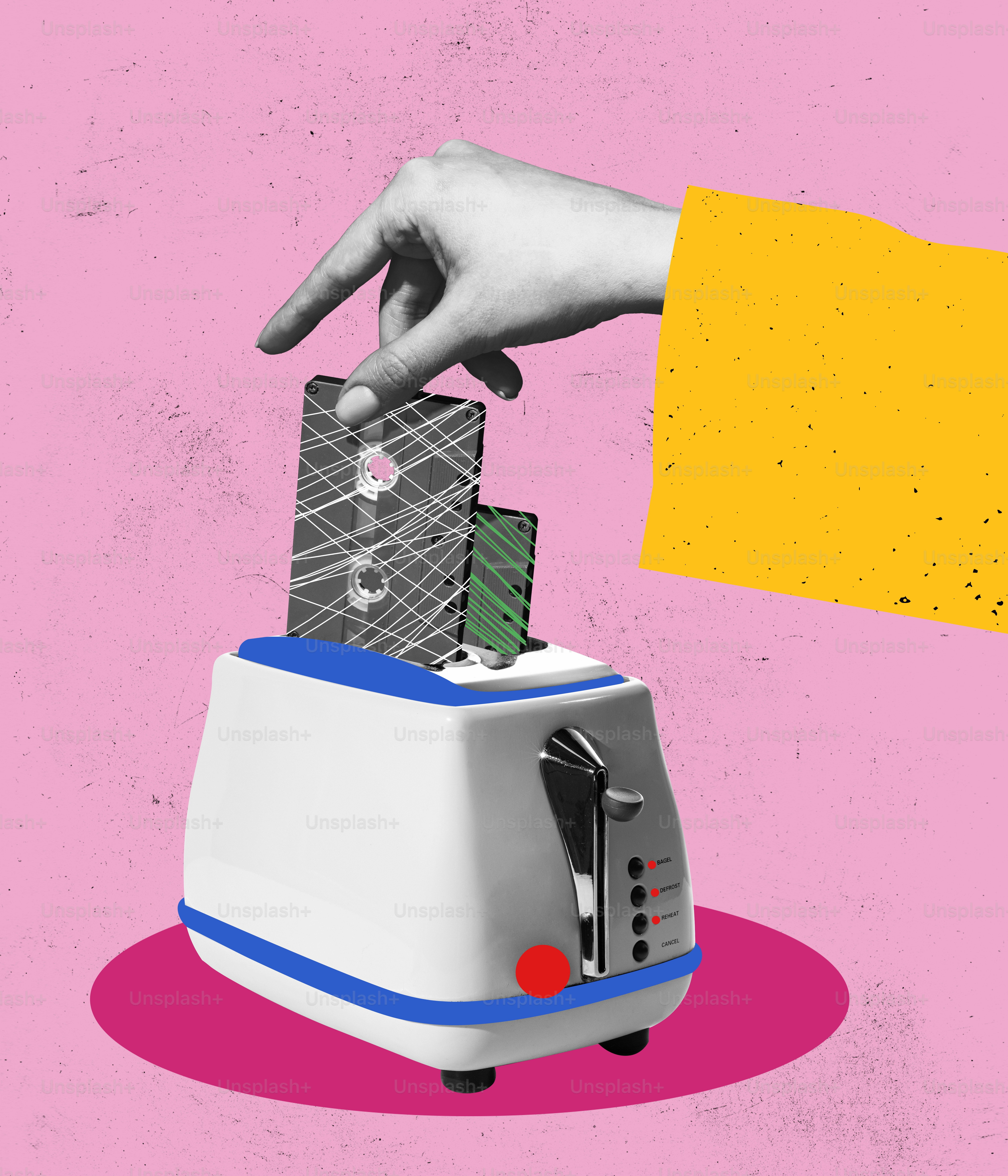 Light music breakfast. Choose your melody. Contemporary art collage ...