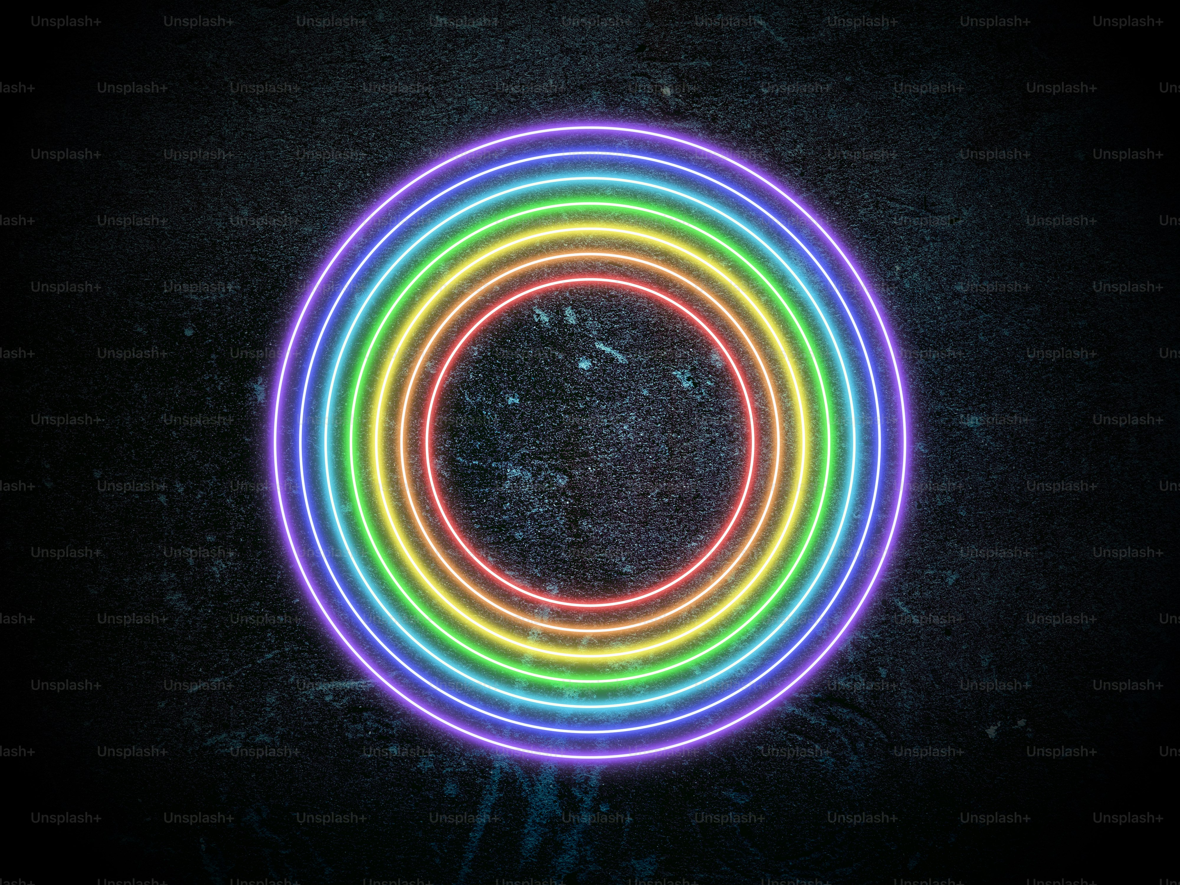 Luminous sky circles. Synth wave, retro wave, vaporwave futuristic ...