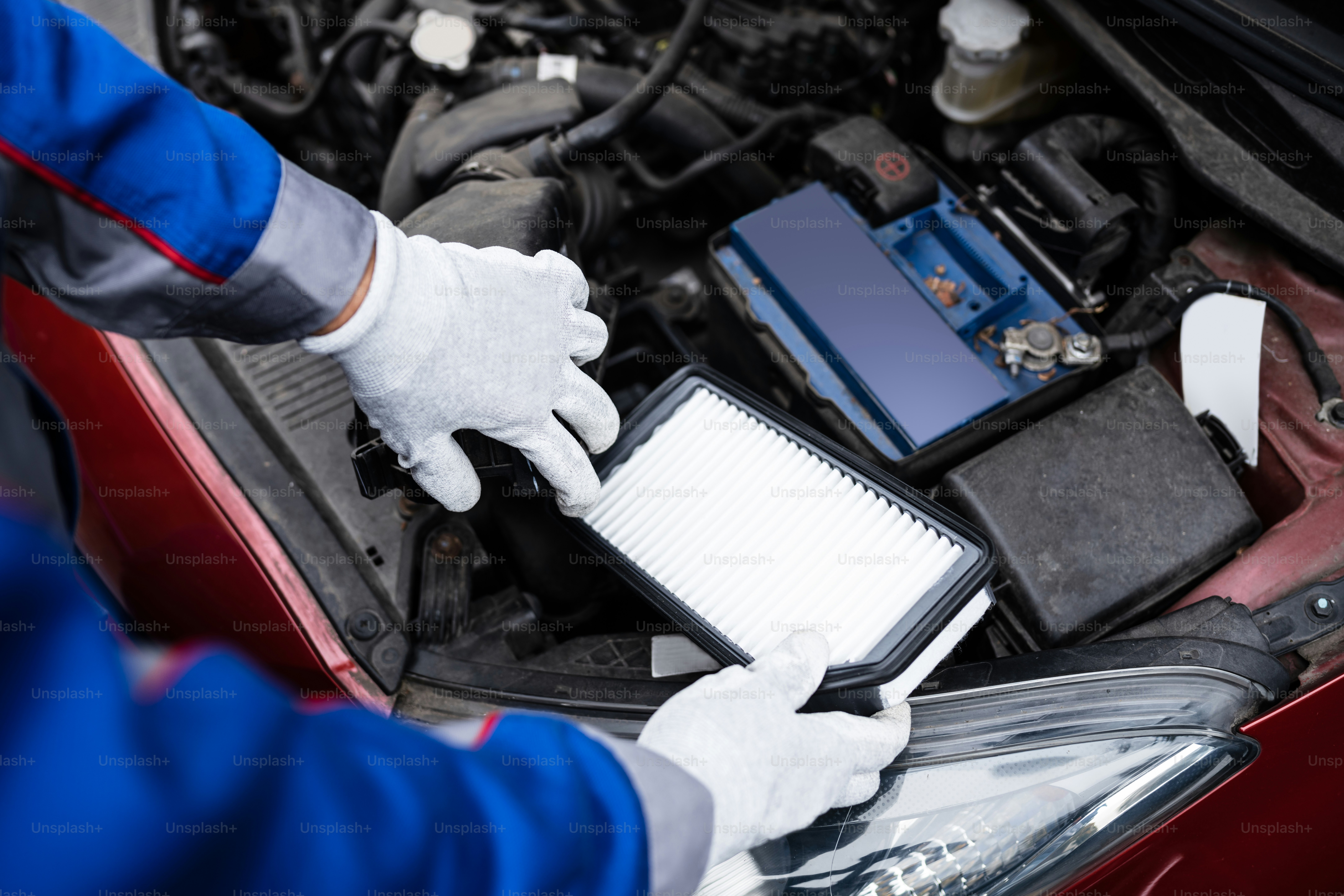 New Clean Car Filter. Vehicle Fresh Air. Automobile Maintenance photo ...