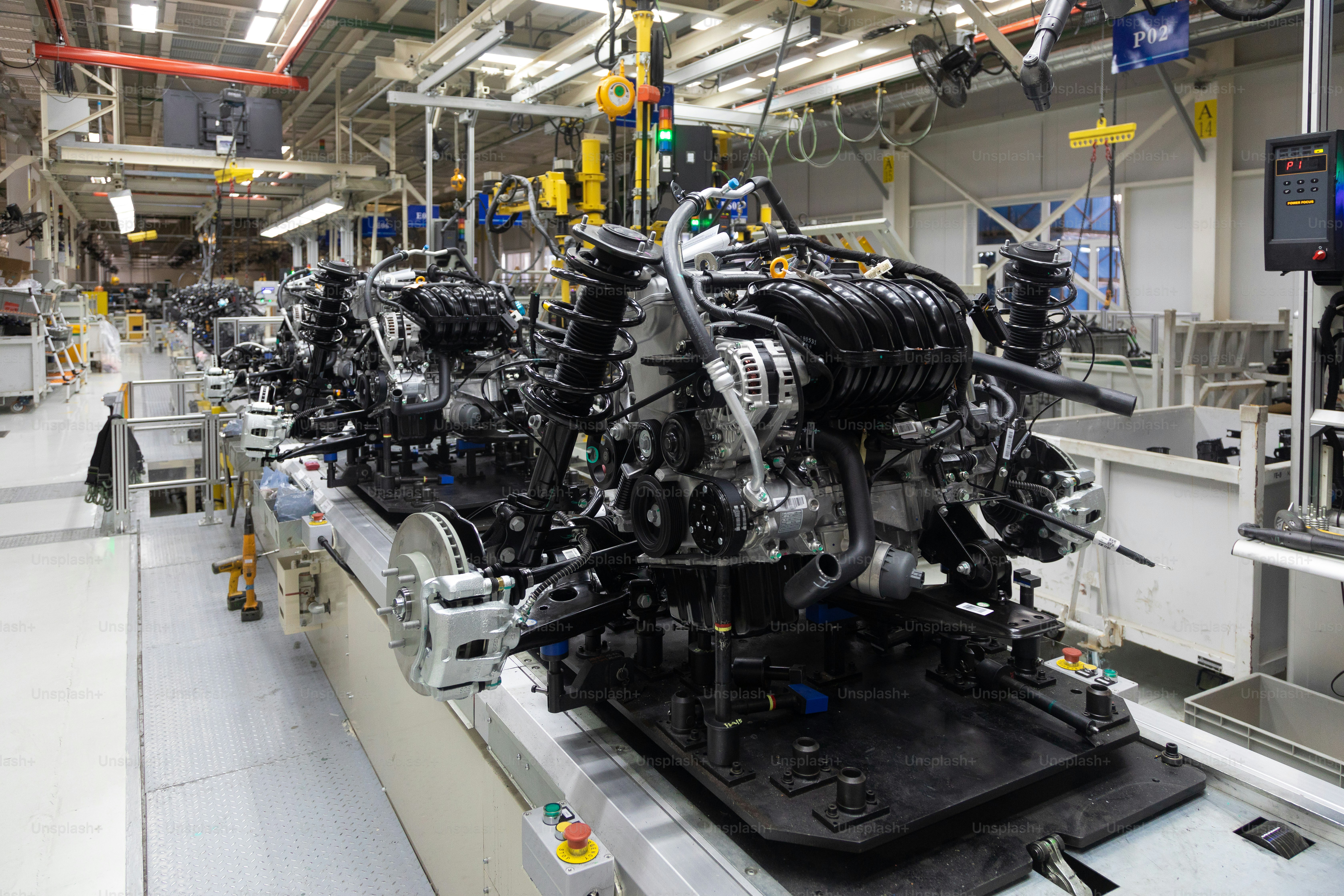 Automated car Assembly line. The plant of the automotive industry. Line ...