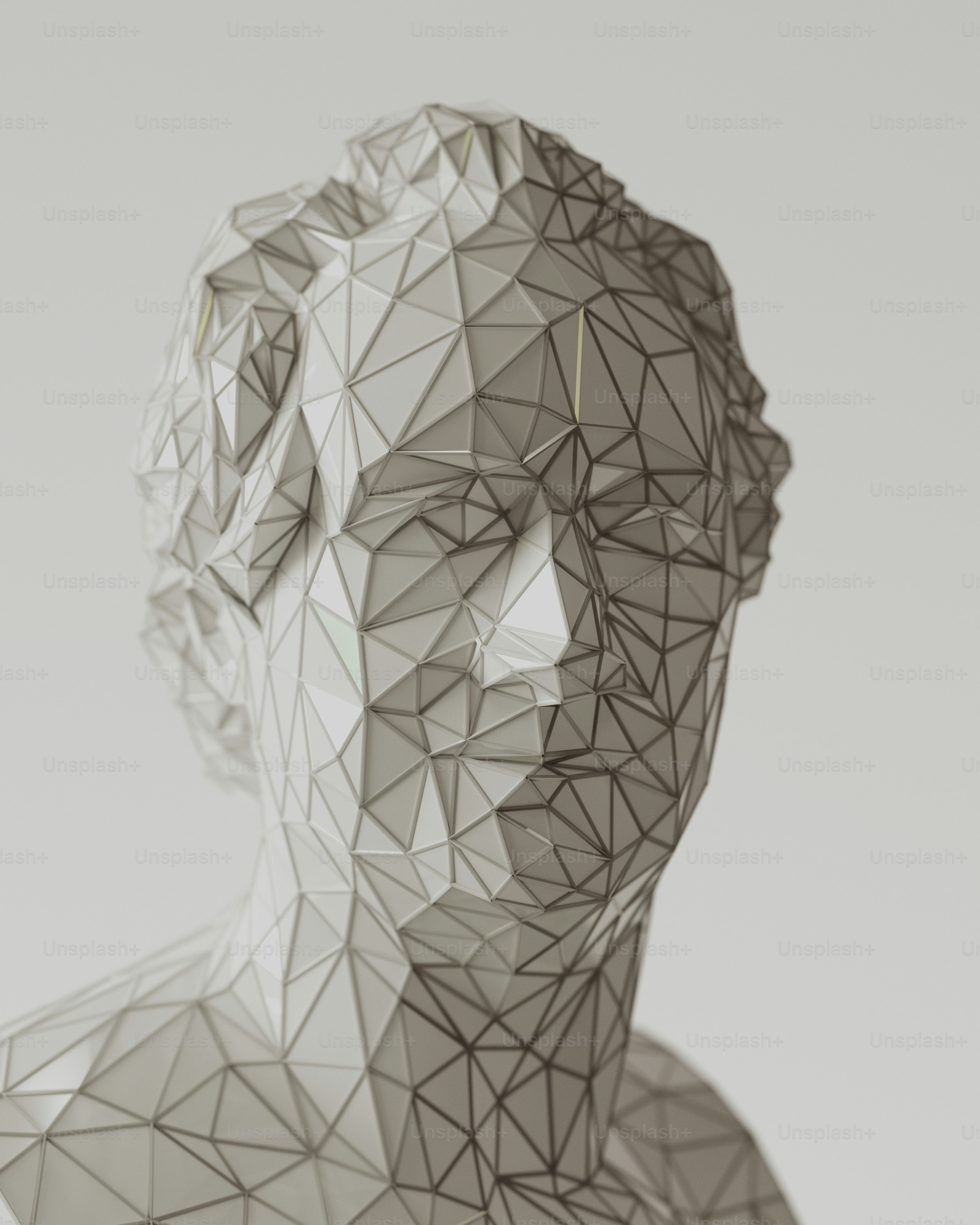 A man's face is made up of triangles photo – Artificial intelligence ...