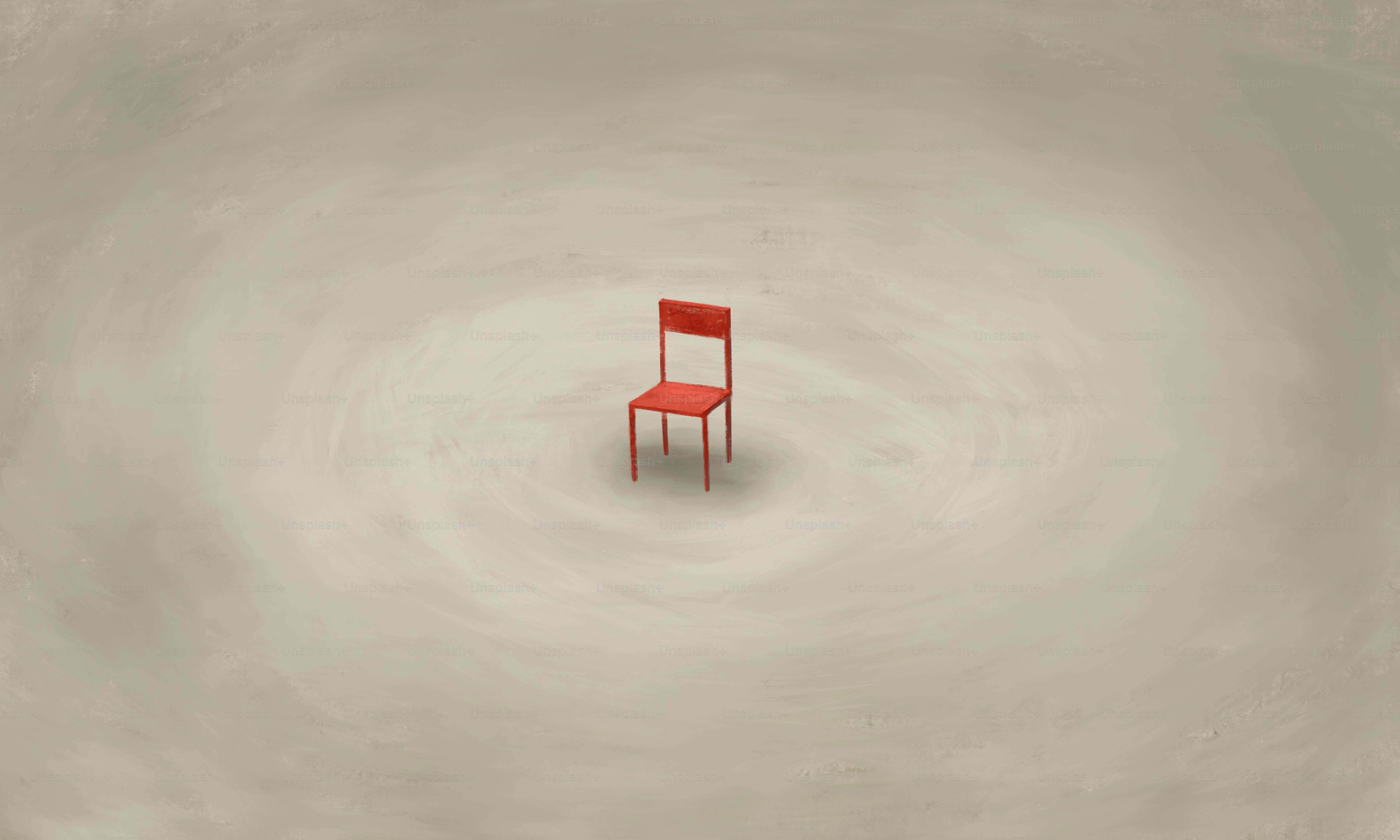 Lonely chair, painting illustration, loneliness concept art photo ...