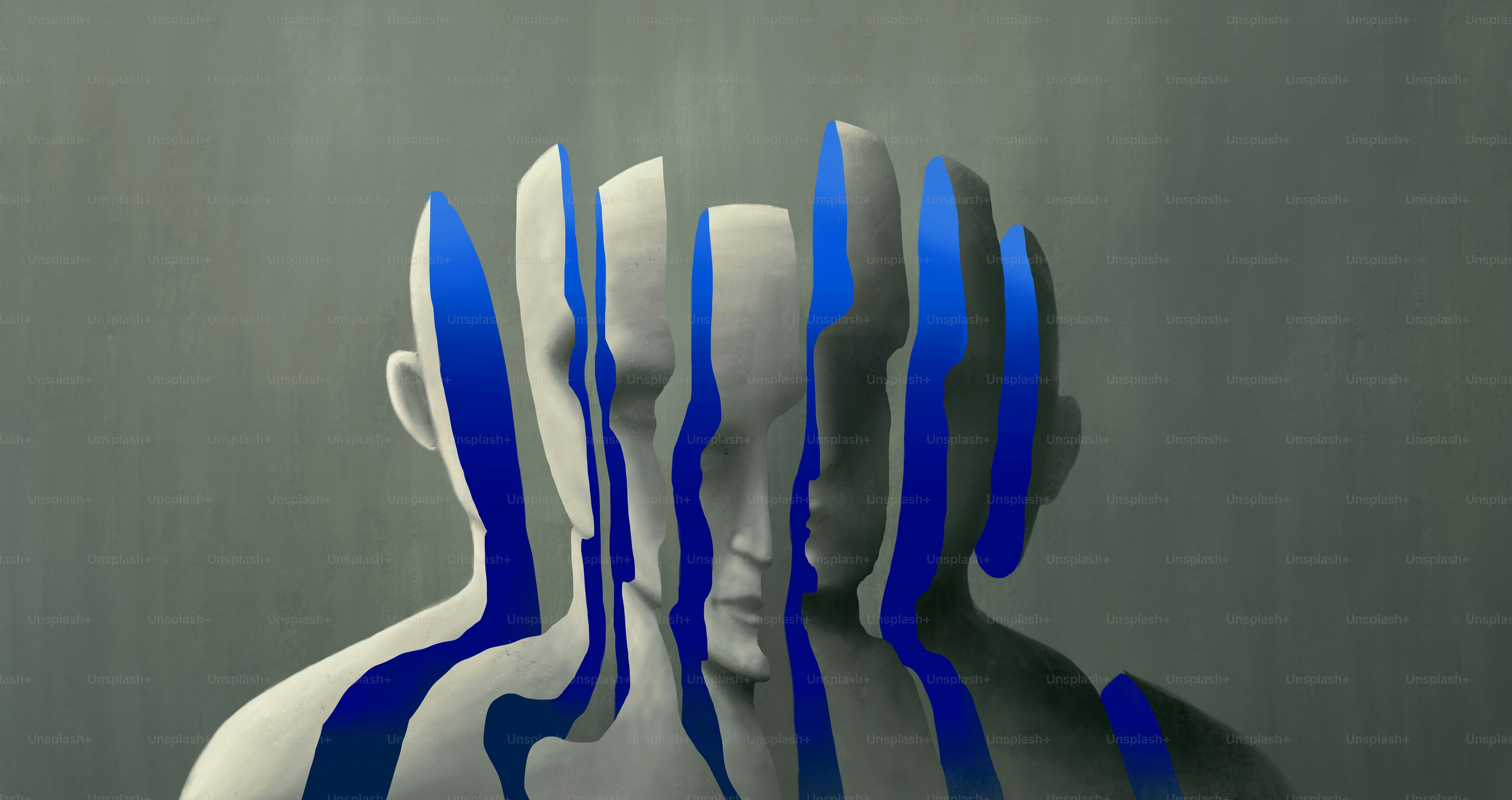 Sadness depression and loneliness concept, surreal painting , concept ...