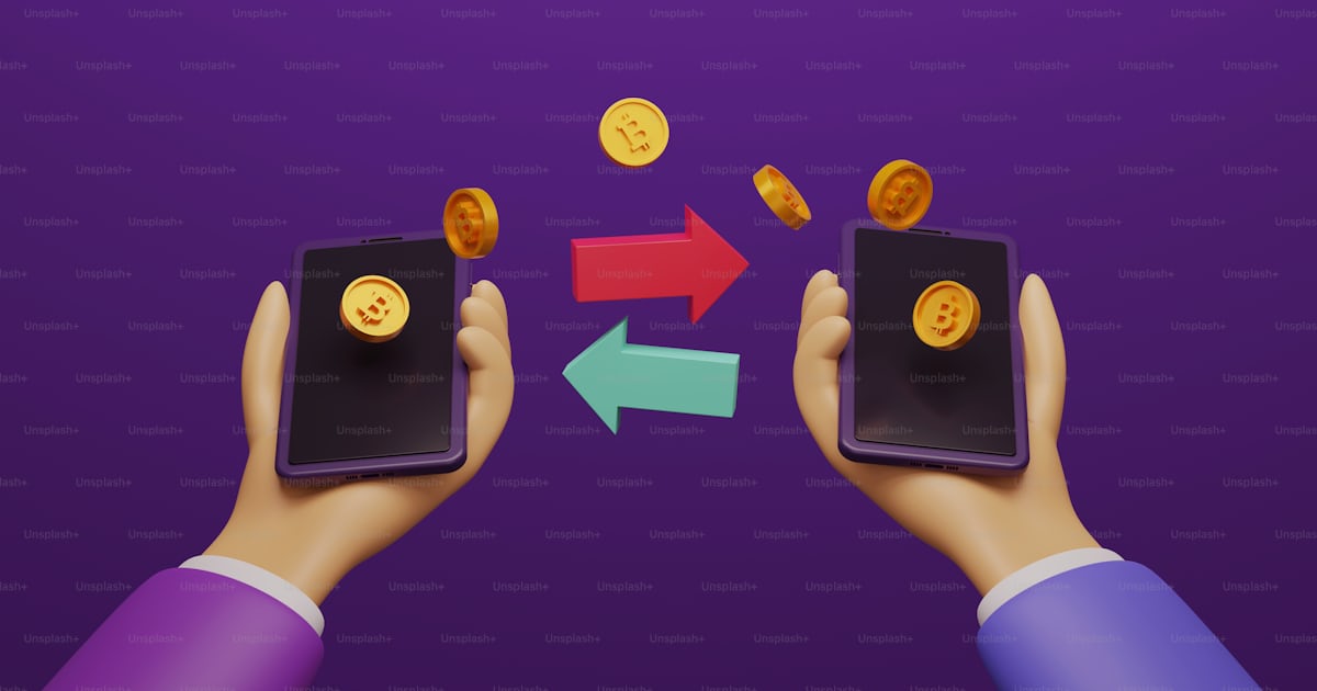 사업가들은 스마트 폰 P2p P2p 및 핀 테크에서 직접 금융 거래를 수행하고 있습니다 암호화폐 거래 비트코인 금융 기술