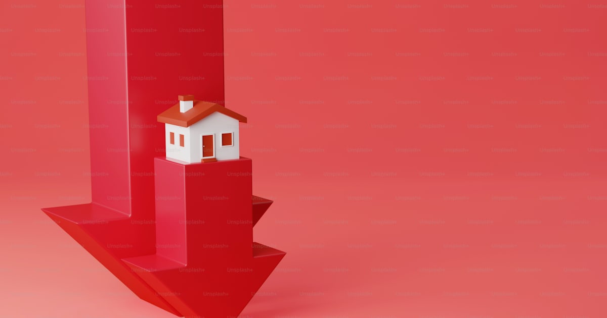 Foto zum Thema Grafik des Immobilienmarktes, auf dem die Pfeilspitze ... Foto zum Thema Grafik des Immobilienmarktes, auf dem die Pfeilspitze ...