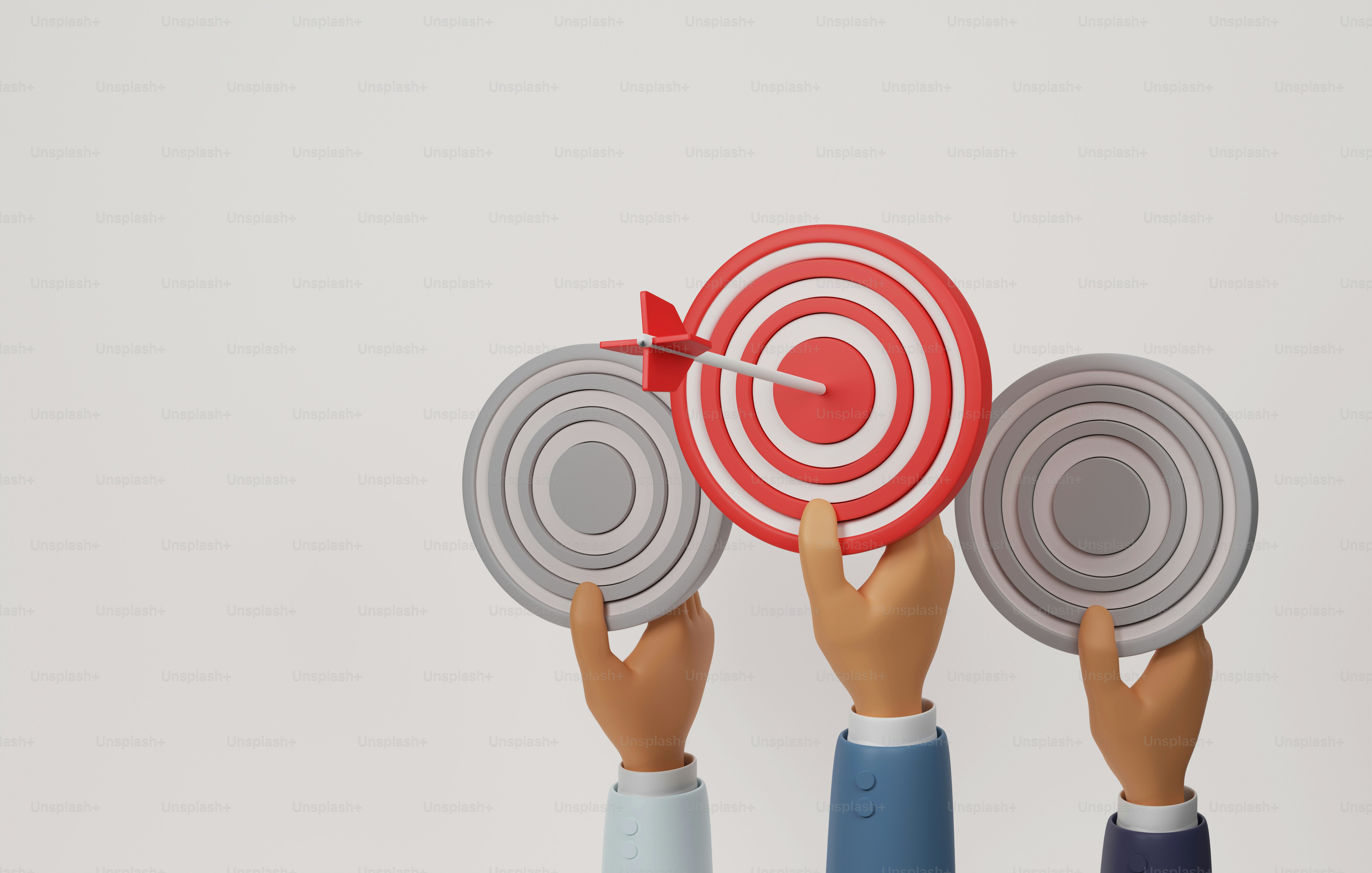 Personal goals of business people, achievement of goals, success ...