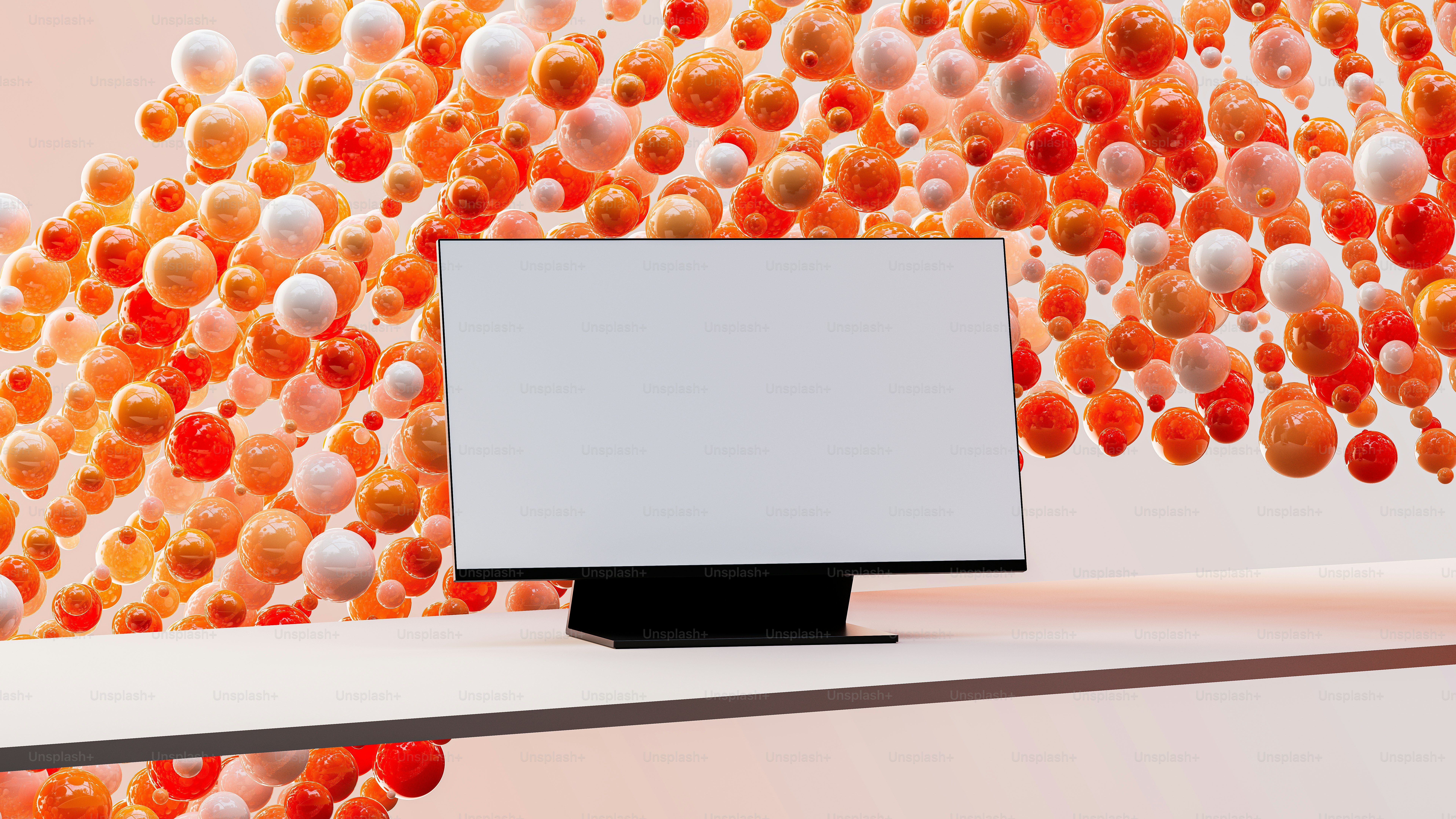 A computer monitor sitting on top of a desk photo – Wallpaper Image on ...