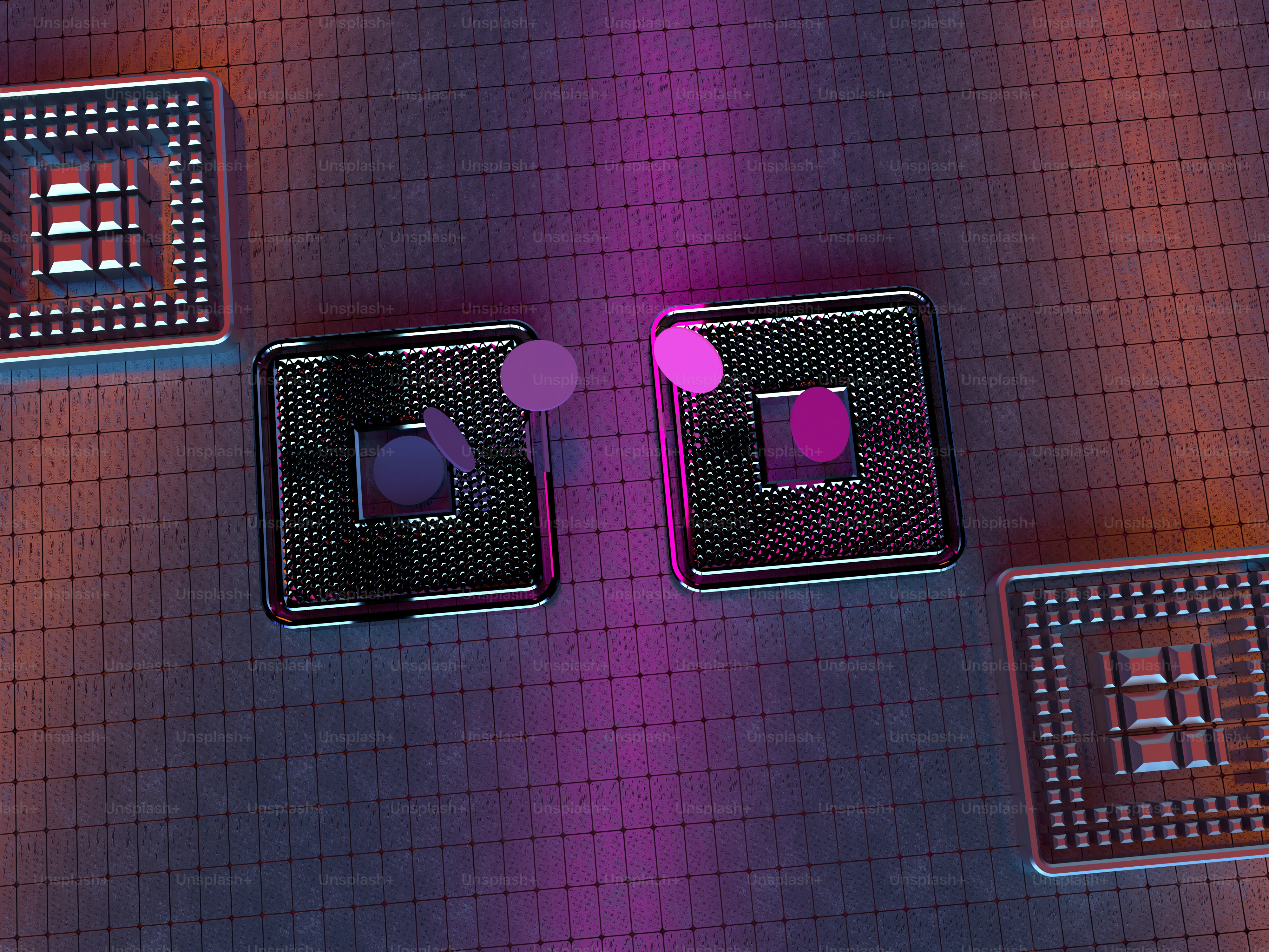 A couple of square shaped objects on a table photo – Machine learning ...