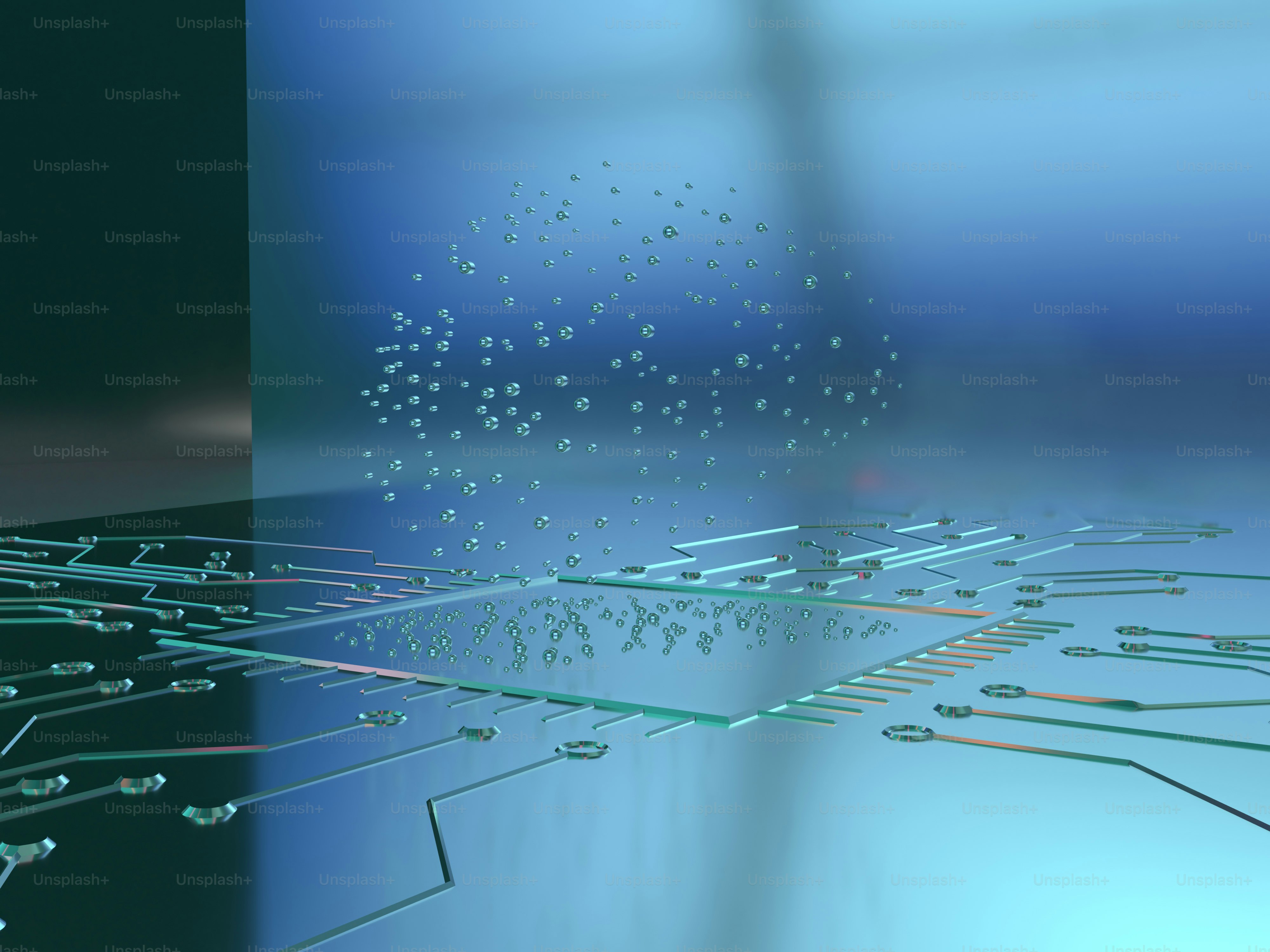 A computer circuit board with a lot of bubbles on it photo – Wallpaper ...